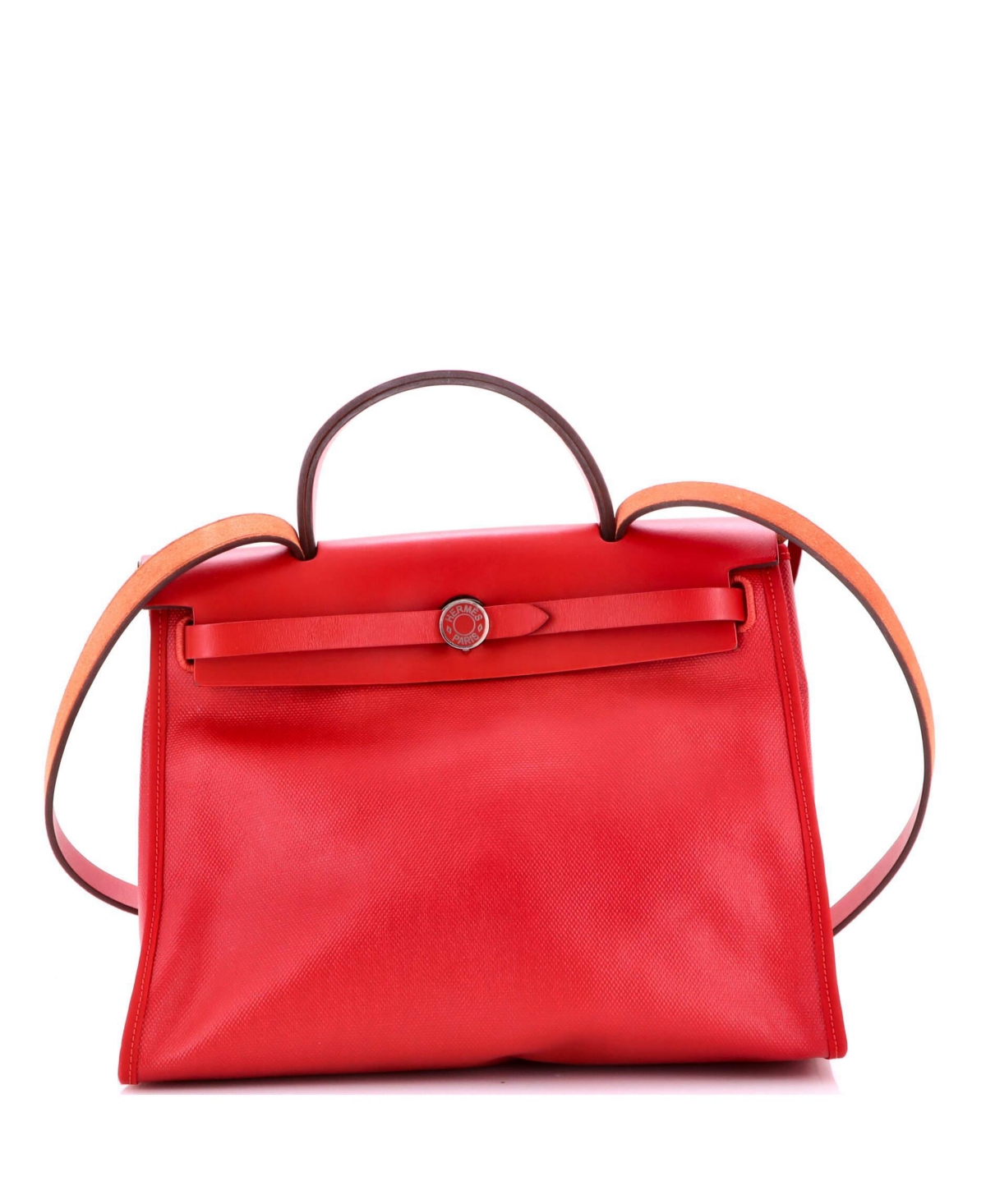 Click here for Pre-Owned HERMES 31 Herbag Zip Berline Vache Canva... prices