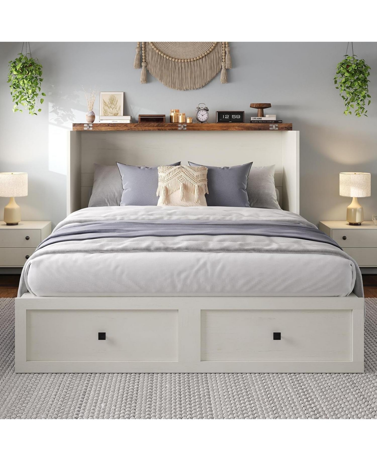 Click here for homfan Farmhouse Murphy Bed  Full Size Wood Murphy... prices