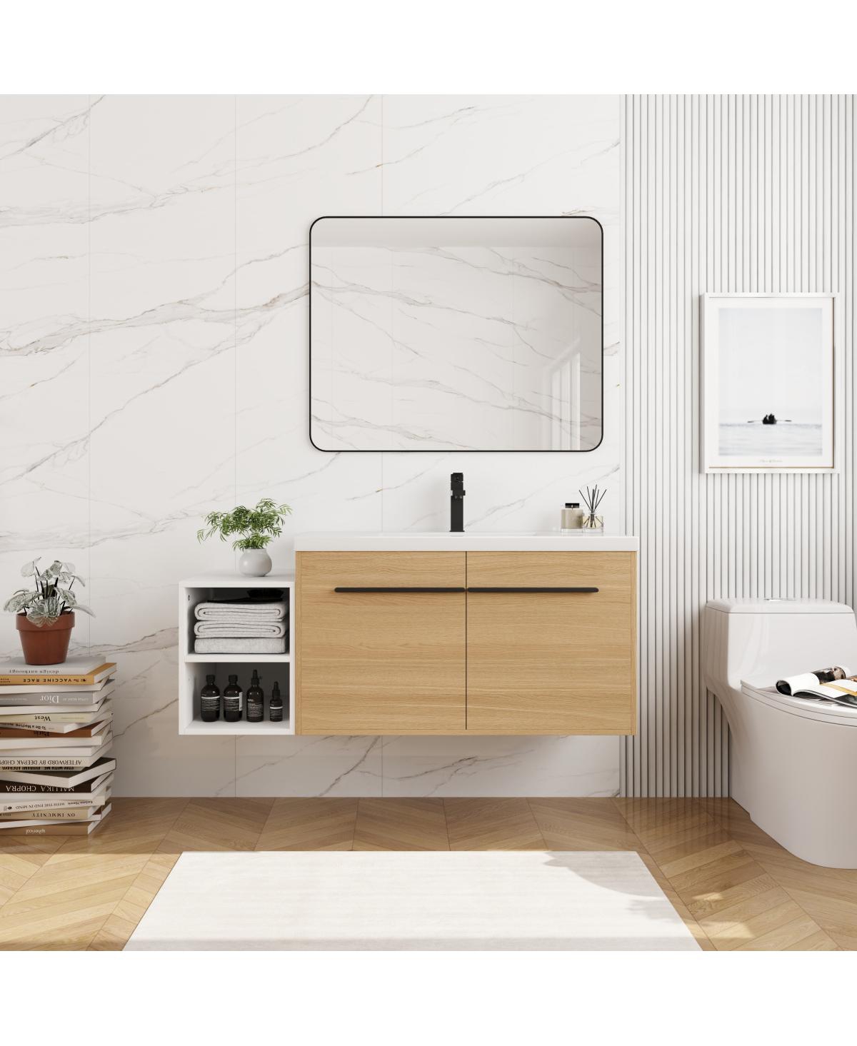 Click here for Sillysis 47 Inch Wall Mounted Bathroom Vanity with... prices