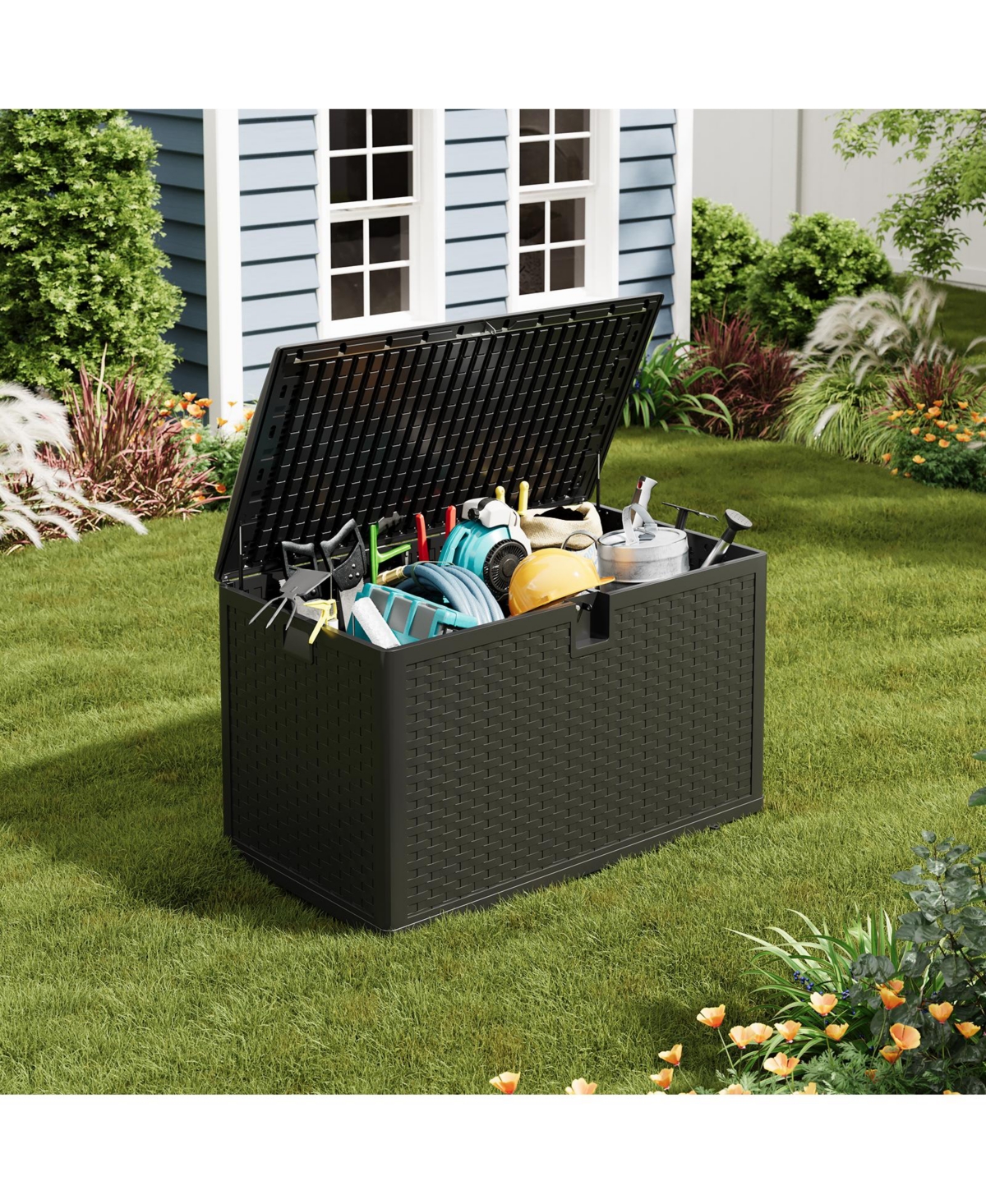 Click here for homfan 120 Gallon Outdoor Storage Box - Lockable R... prices