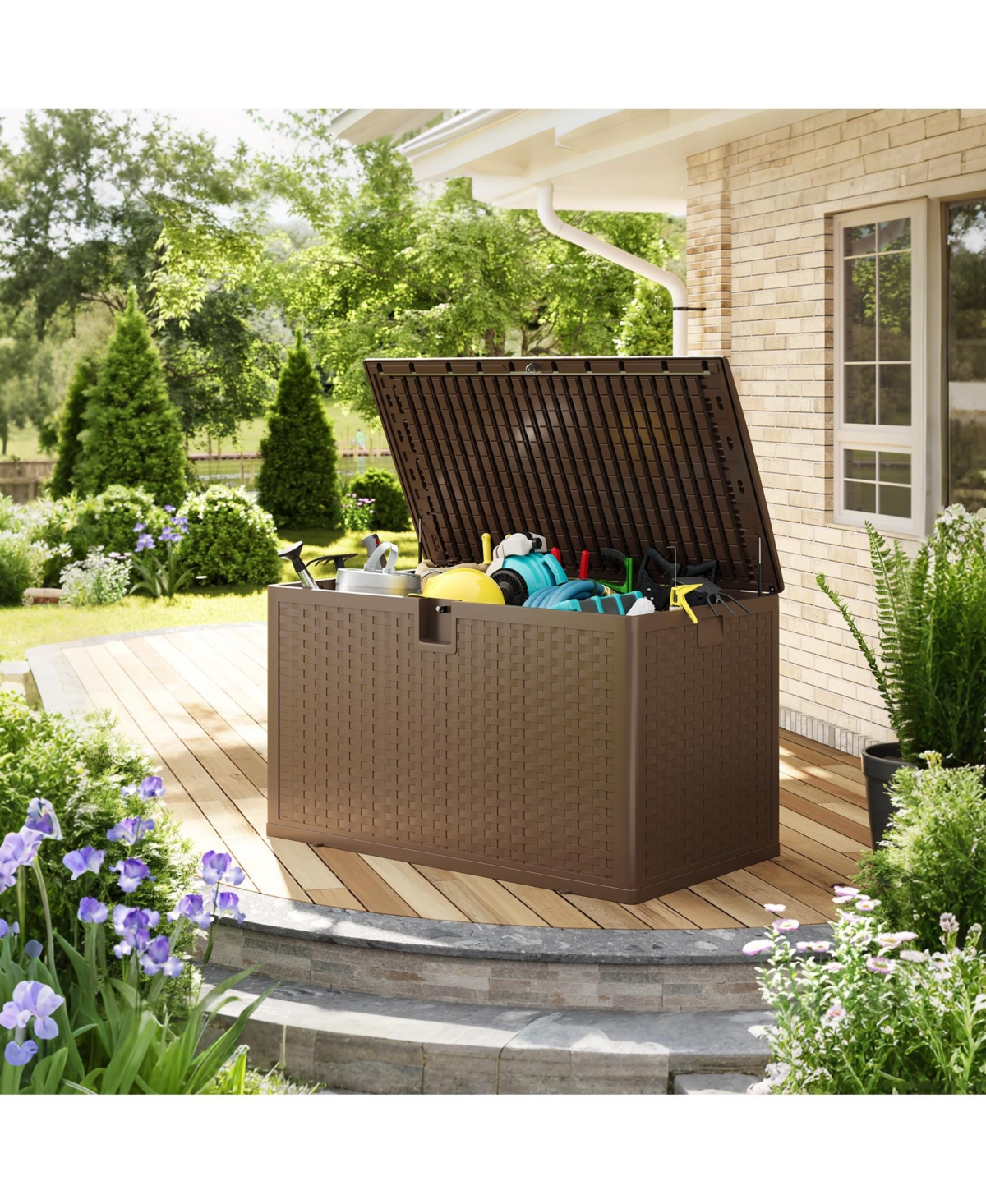 Click here for homfan 120 Gallon Outdoor Storage Box - Lockable R... prices