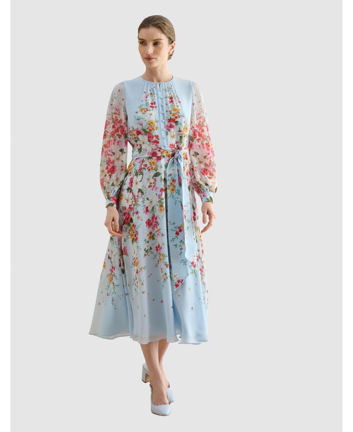 Click here for Hobbs London Liberty Silk Midi Dress - Palebluemul... prices
