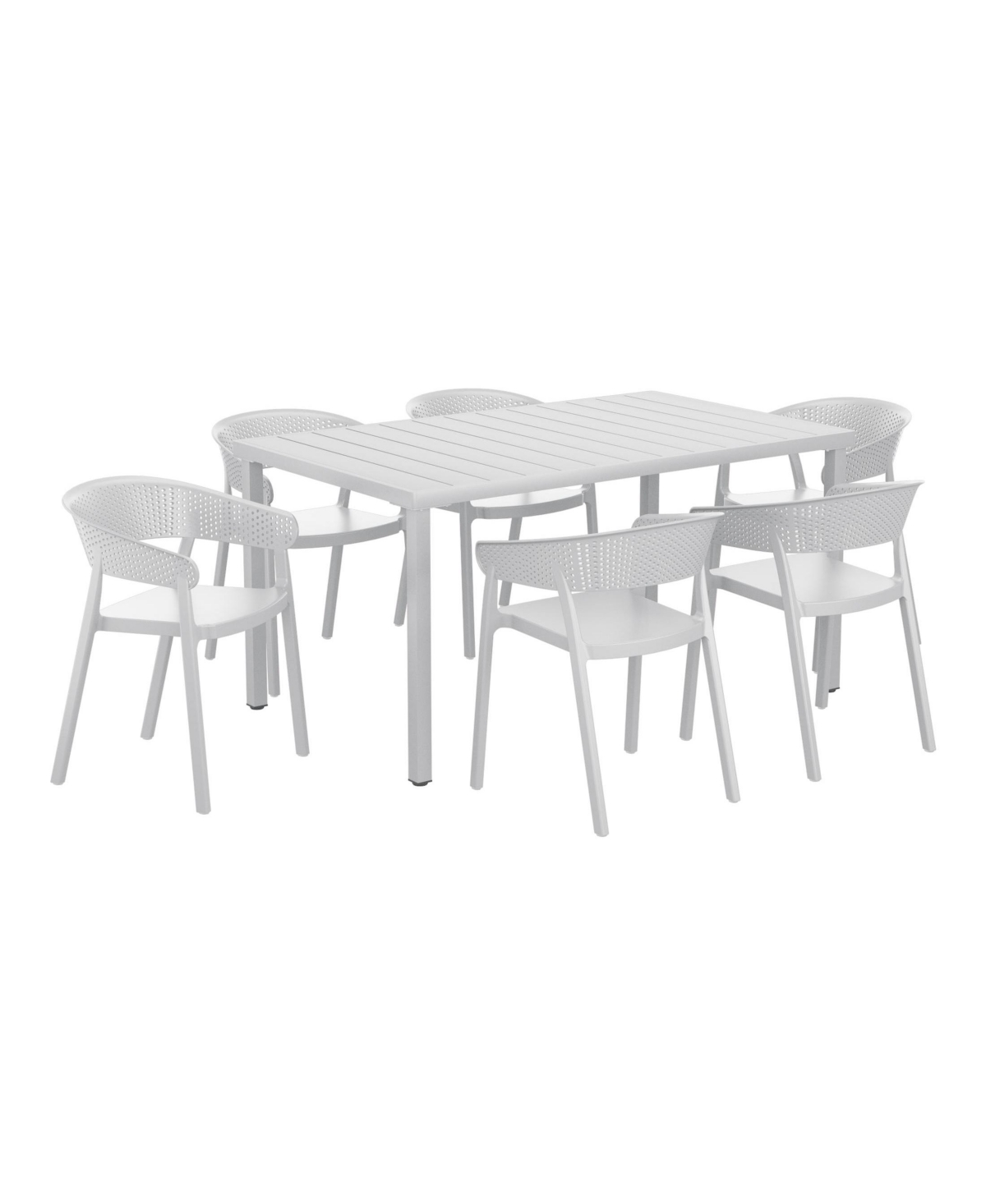 Click here for 7-Piece Outdoor Metal Rectangle Patio Dining Table... prices