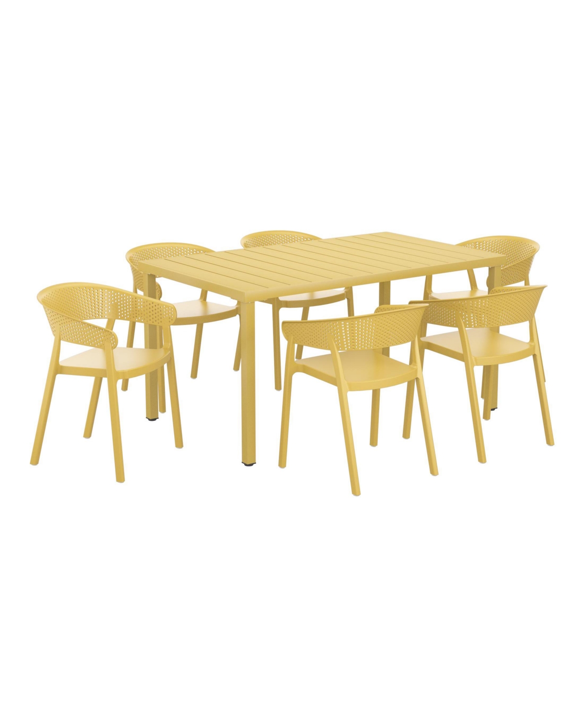 Click here for 7-Piece Outdoor Metal Rectangle Patio Dining Table... prices
