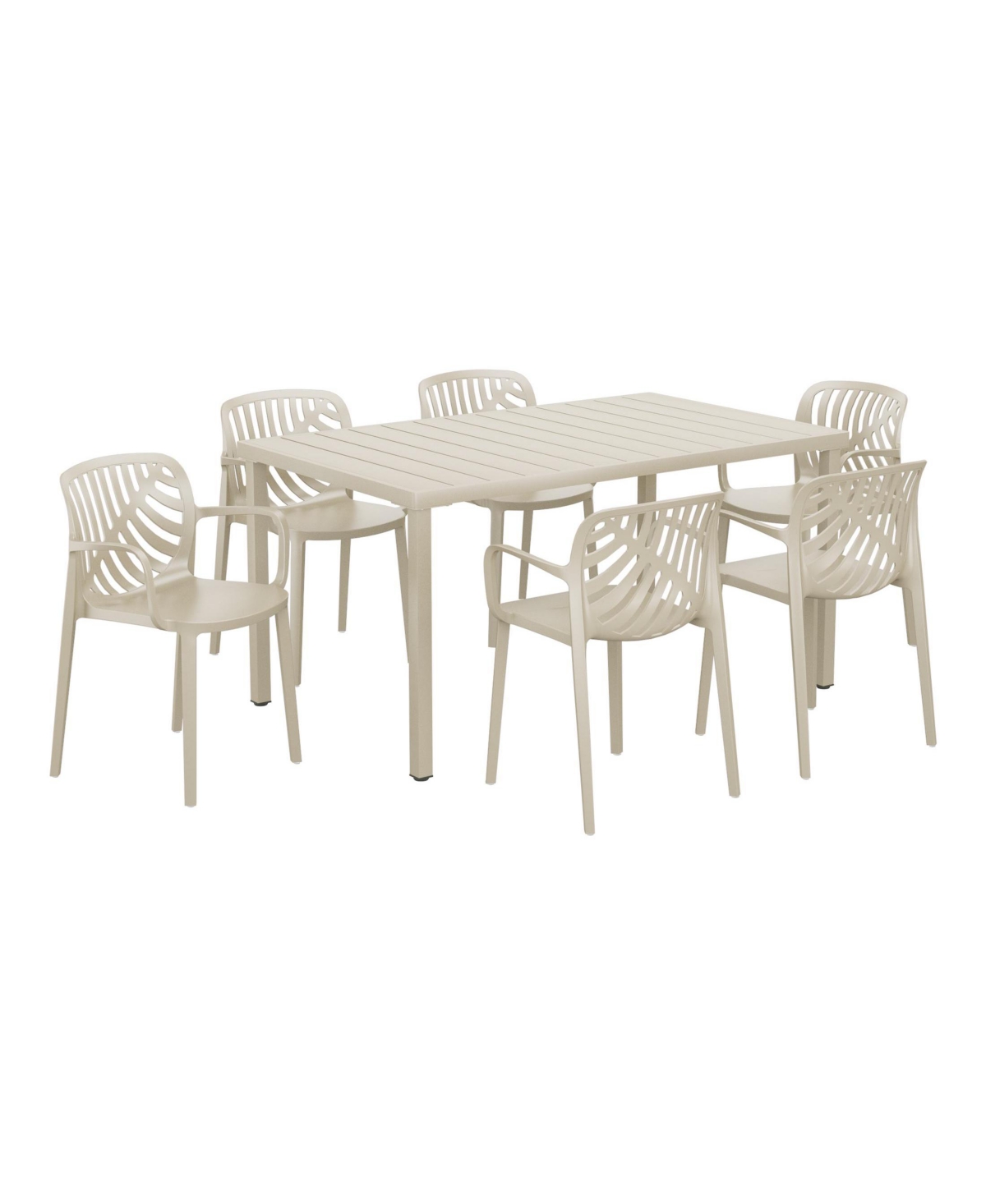 Click here for 7-Piece Outdoor Metal Rectangle Patio Dining Table... prices