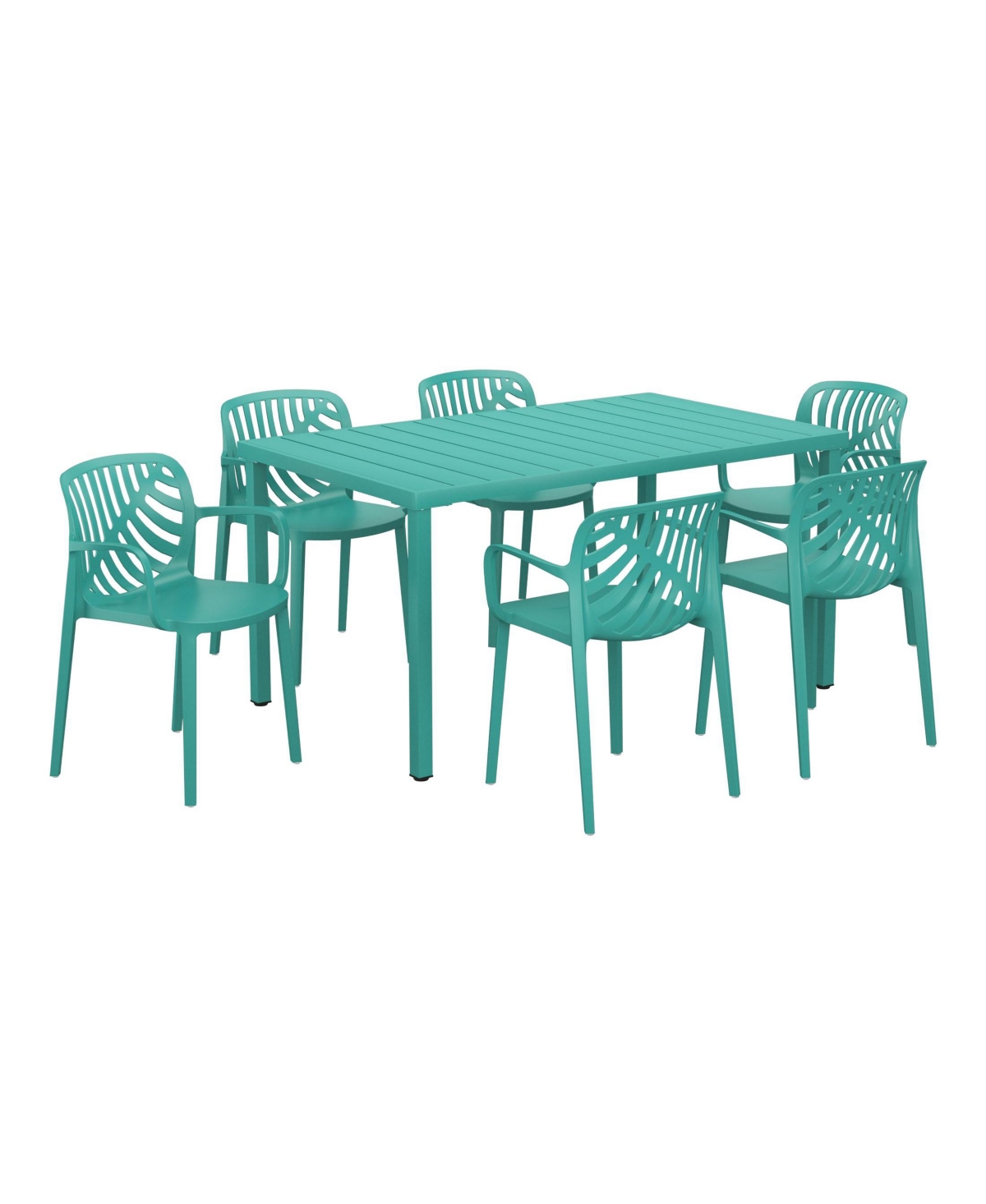 Click here for 7-Piece Outdoor Metal Rectangle Patio Dining Table... prices