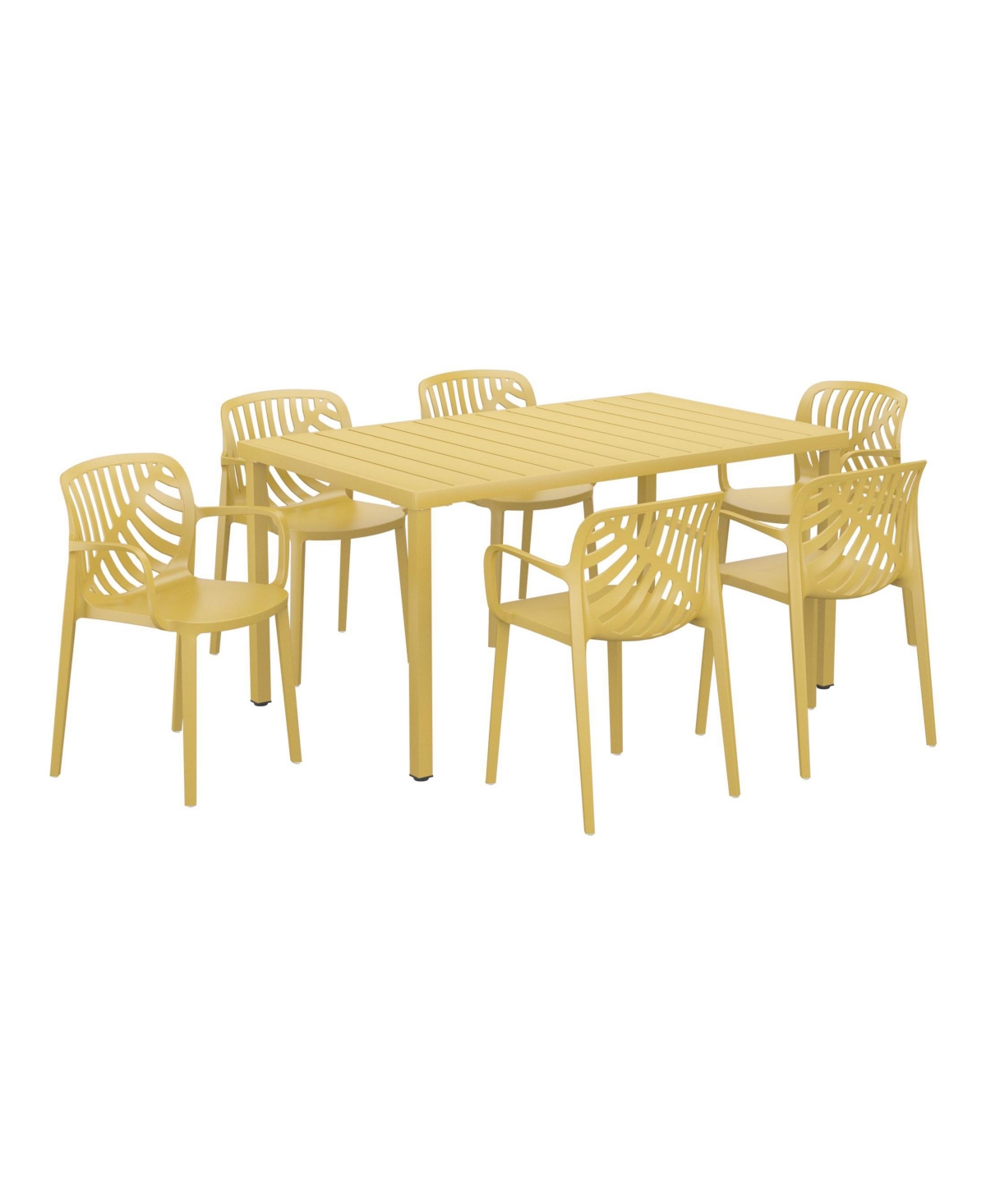 Click here for 7-Piece Outdoor Metal Rectangle Patio Dining Table... prices