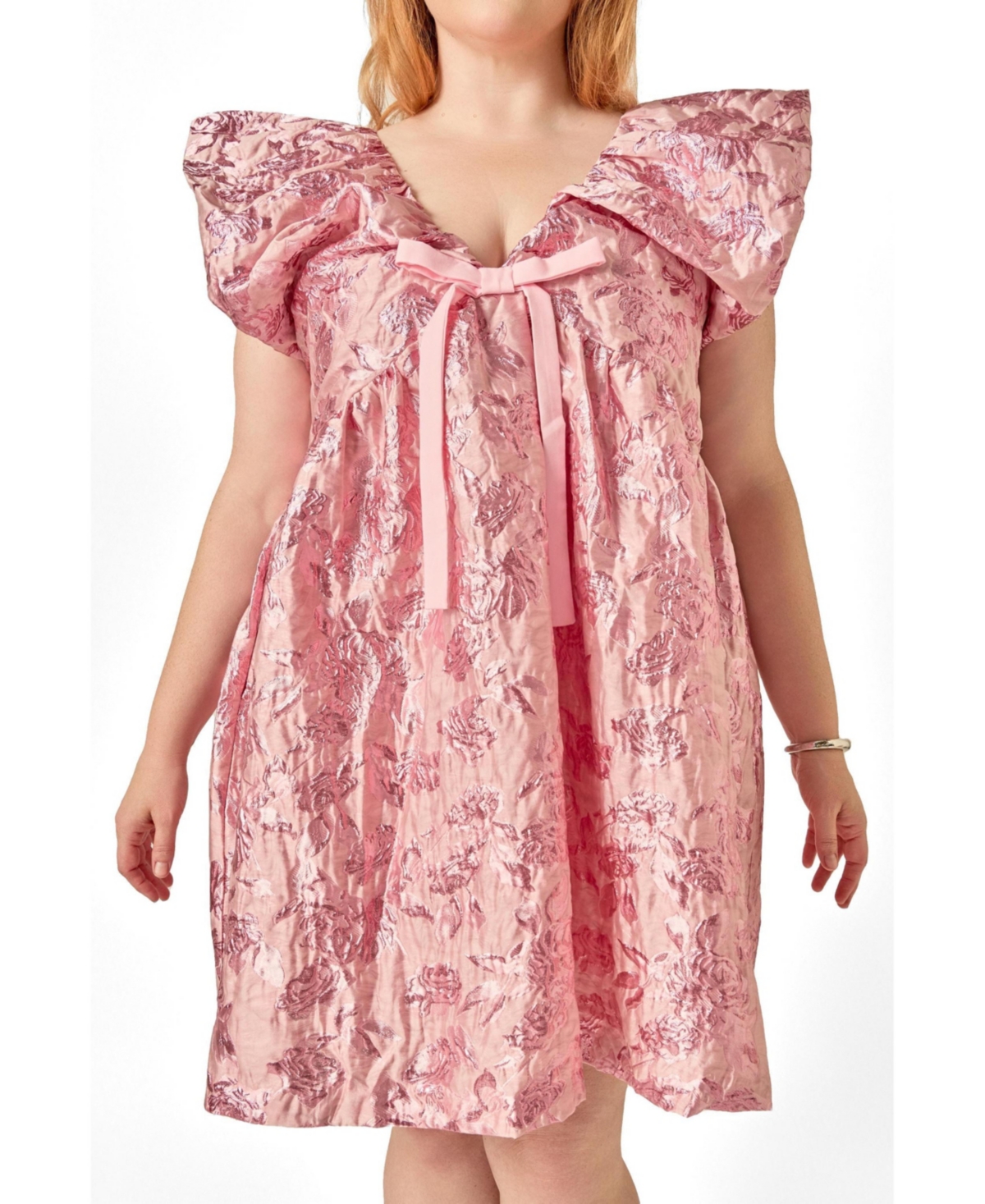 Click here for endless rose Plus Size Jacquard Print Mini Dress -... prices