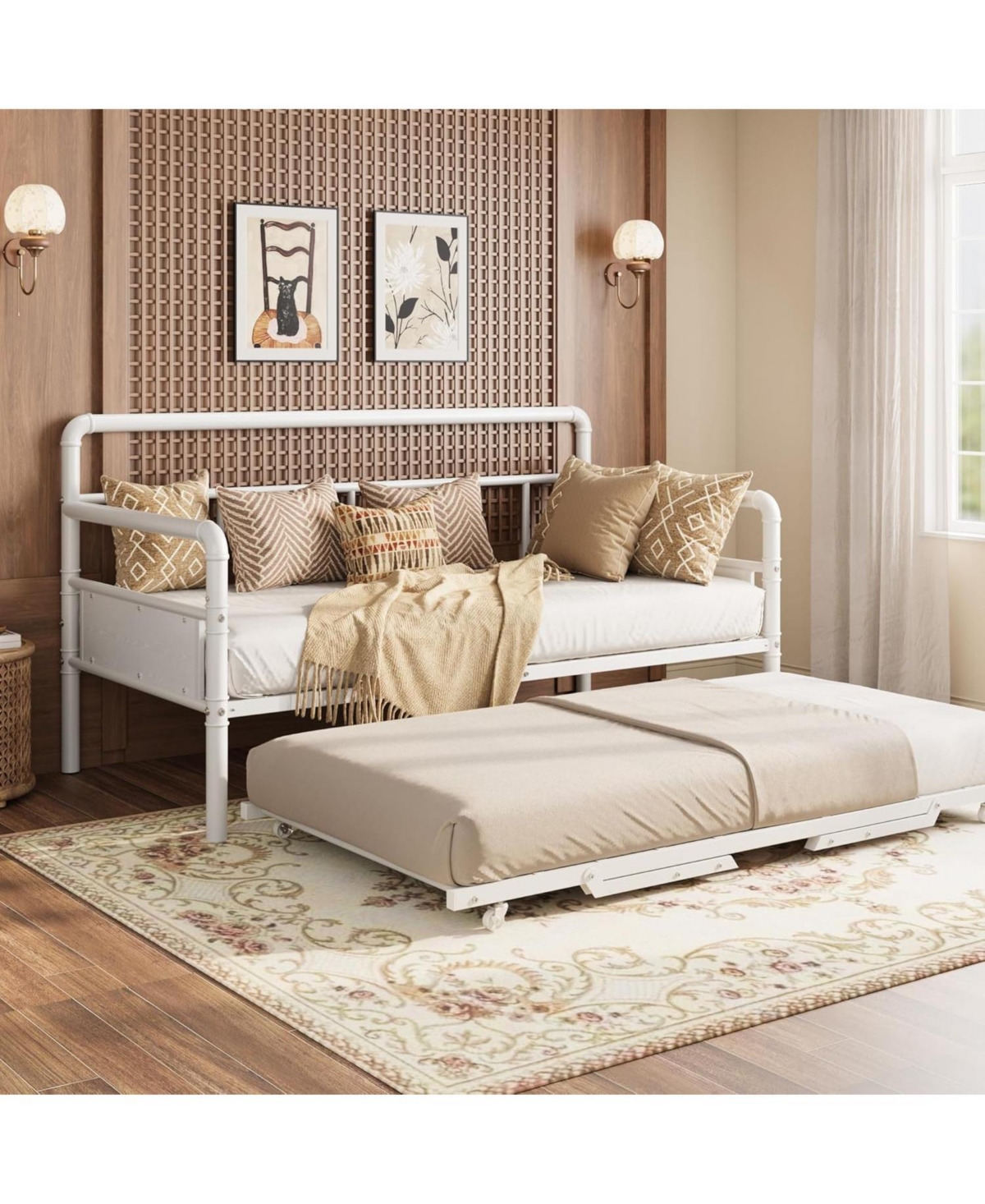 Click here for gaomon Daybed and Foldable Metal Trundle Bed  Meta... prices