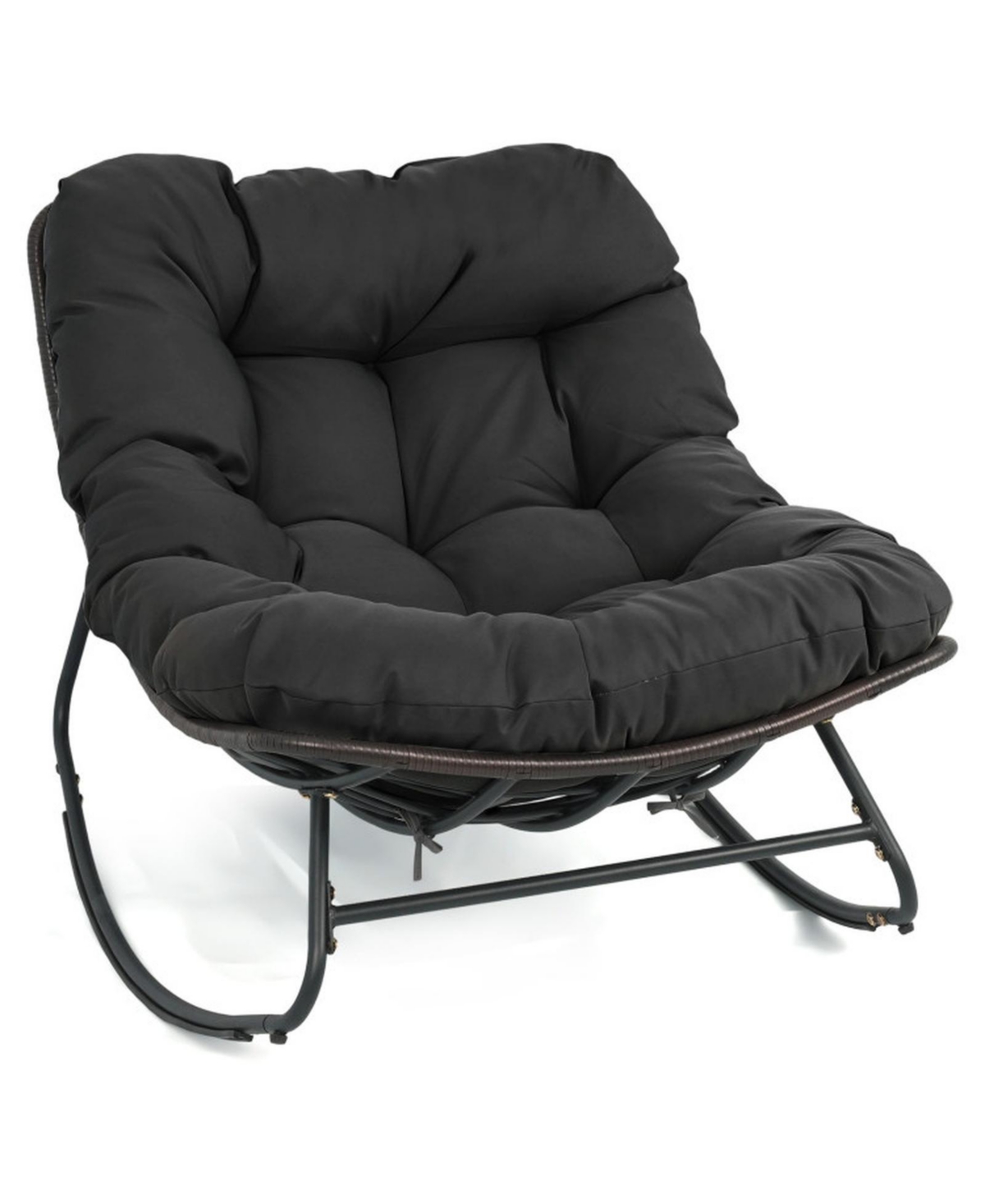 Click here for Sugift Outdoor Papasan Rocking Chair with 6.5in Th... prices