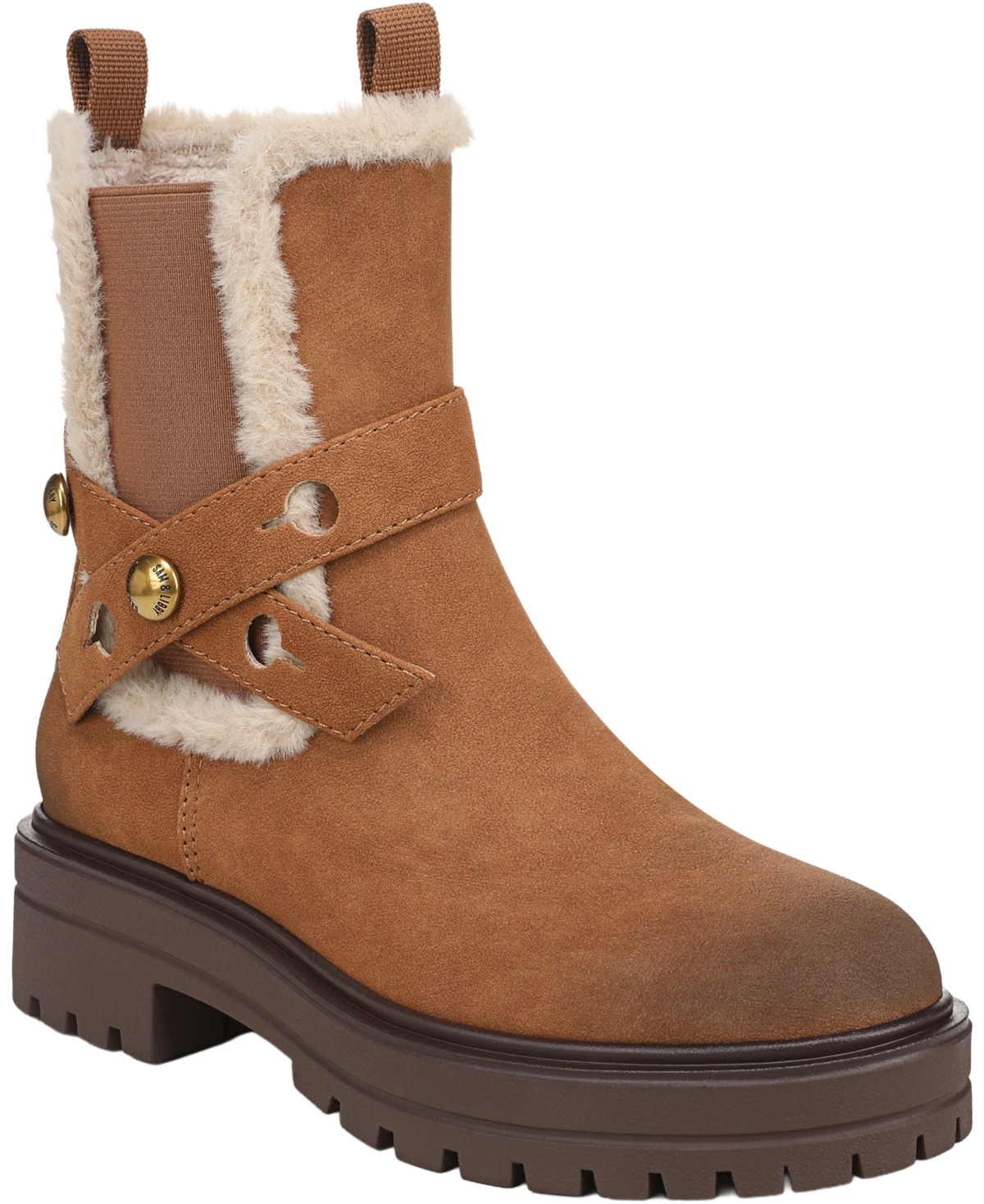 Click here for Sam and Libby Womens Kenya Lug Sole Booties - Sien... prices