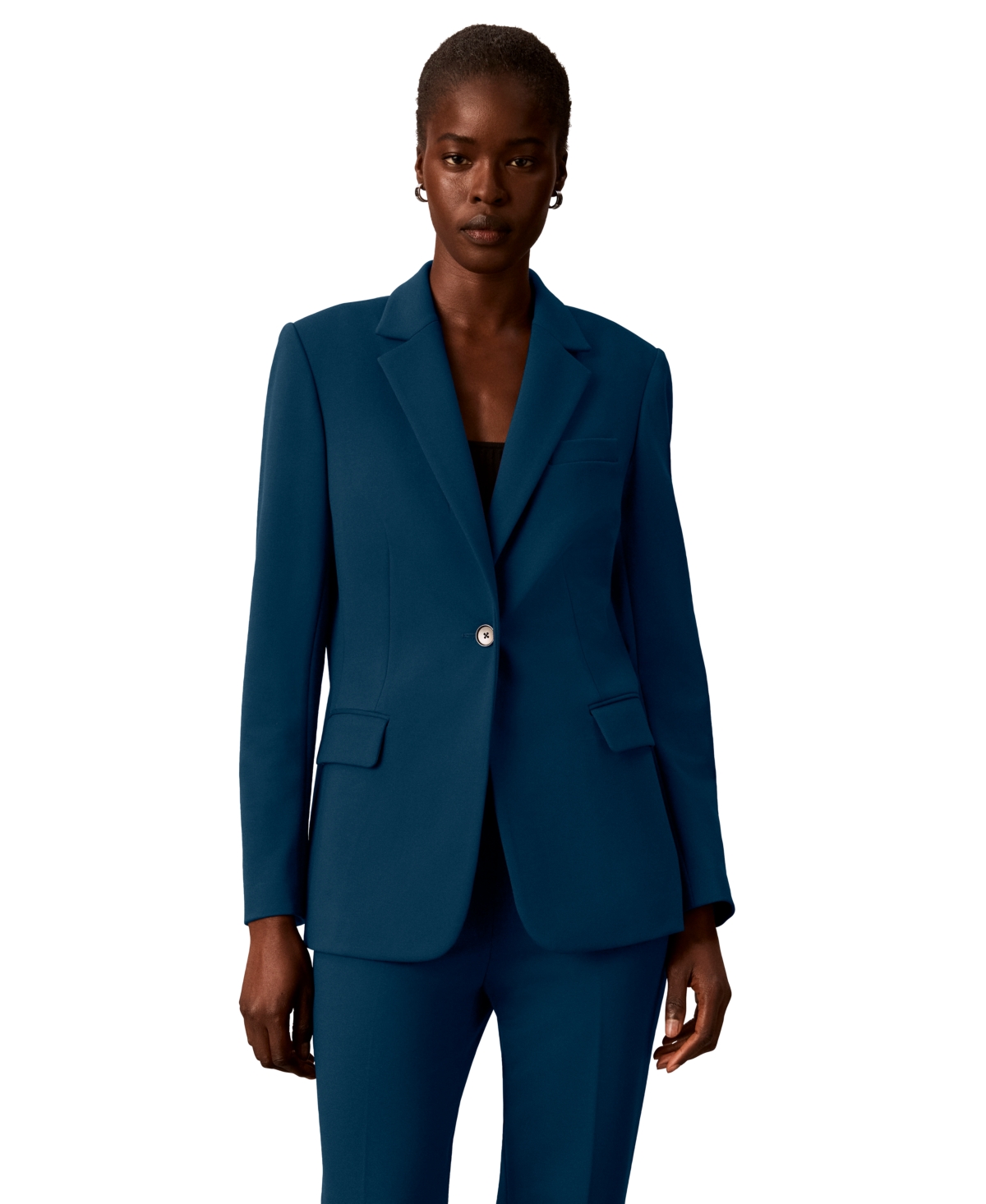 Click here for Calvin Klein Petite One-Button Notch Collar Jacket... prices