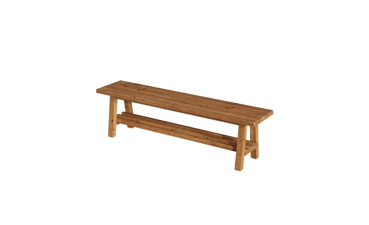 Click here for Slickblue 55 Solid Wood Entryway Bench with 2-Tier... prices