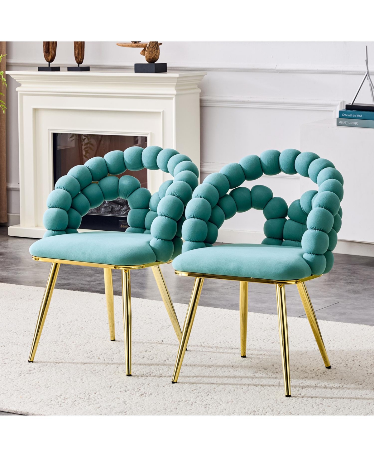 Click here for Rainsken Velvet Dining Chairs Set of 2  with Metal... prices