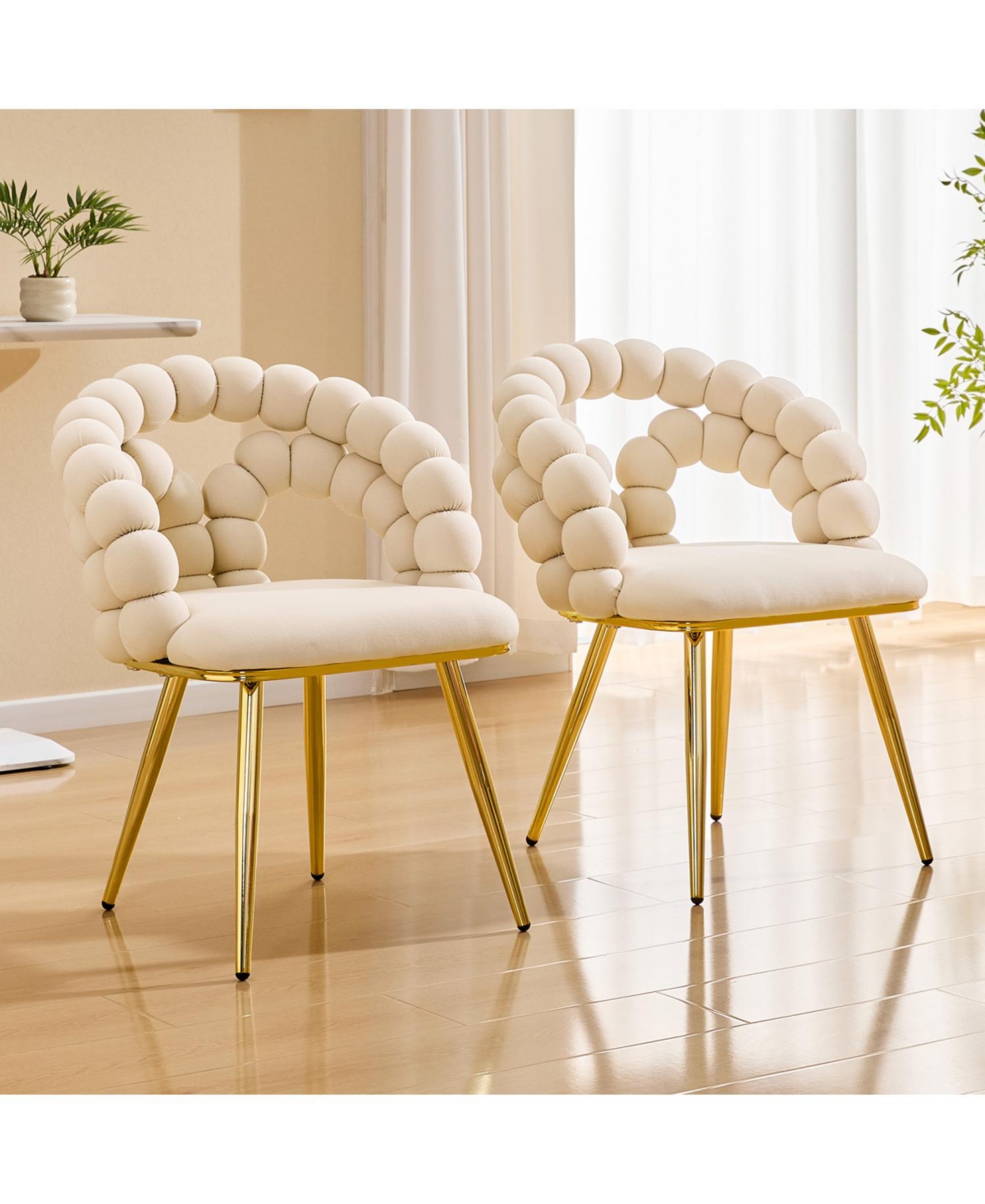 Click here for Rainsken Velvet Dining Chairs Set of 2  with Metal... prices