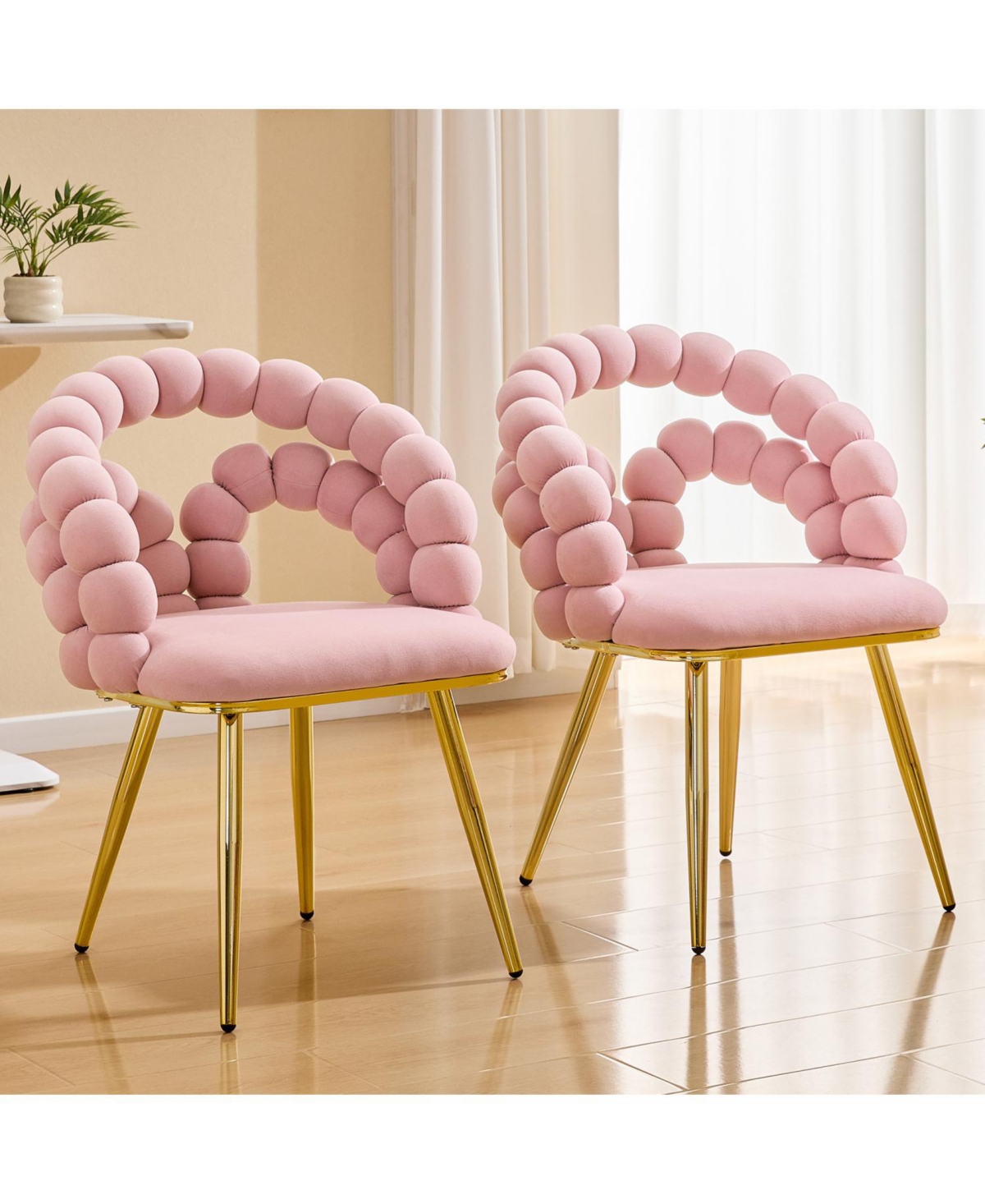 Click here for Rainsken Velvet Dining Chairs Set of 2  with Metal... prices