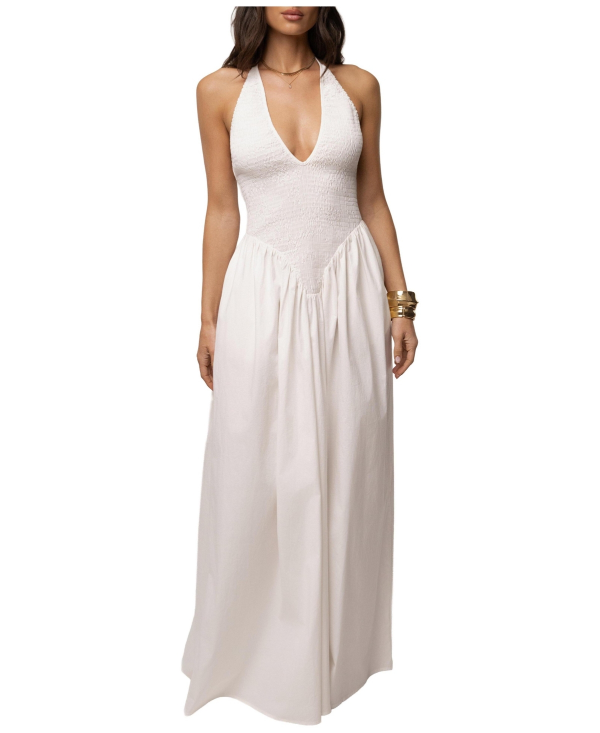 Click here for Jluxlabel Womens Madrid Halter Maxi Dress - Ivory prices