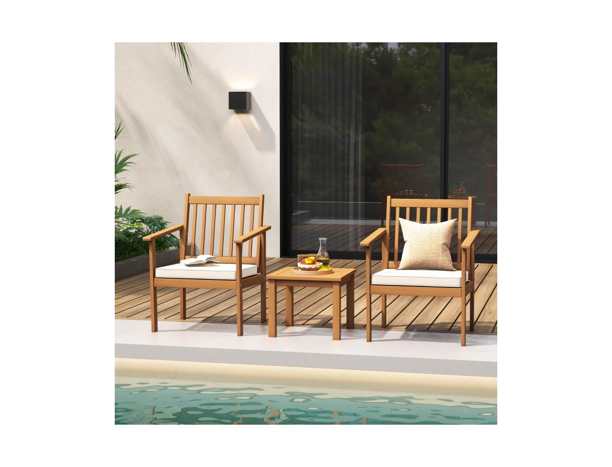 Click here for Boyel Living Patio Wood Furniture Set with soft Cu... prices