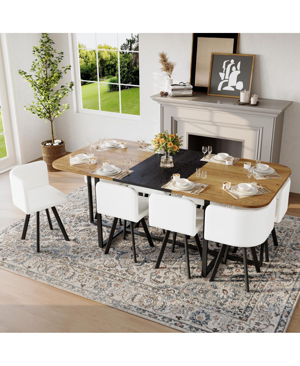 Click here for Streamdale Furniture 9-Piece Two-Tone Square Dinin... prices