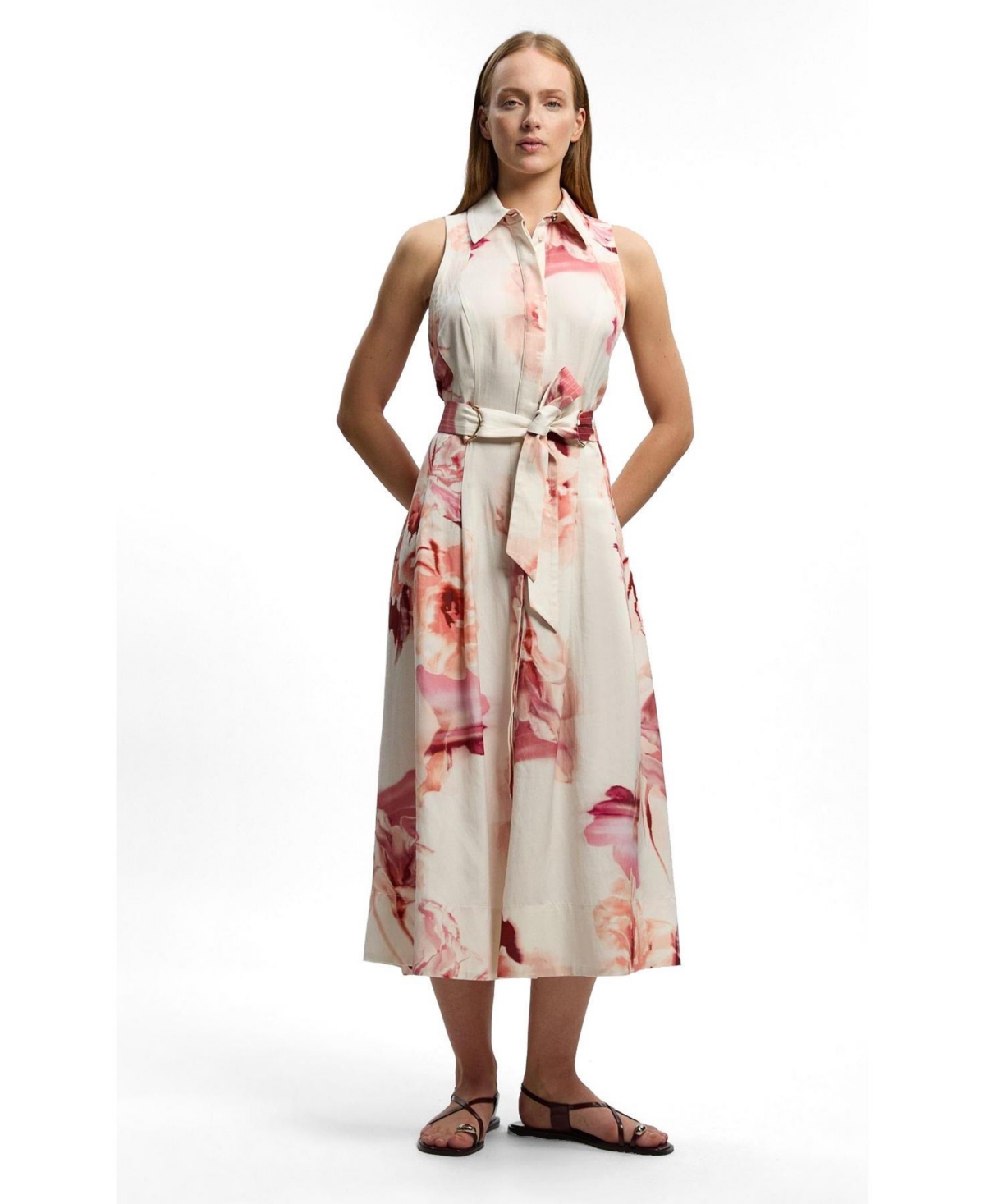 Click here for Karen Millen Womens Floral Halter Midi Dress - Flo... prices