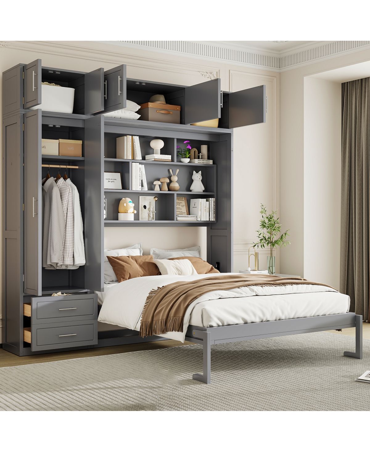 Click here for Streamdale Furniture Murphy Bed with Top Cabinet S... prices