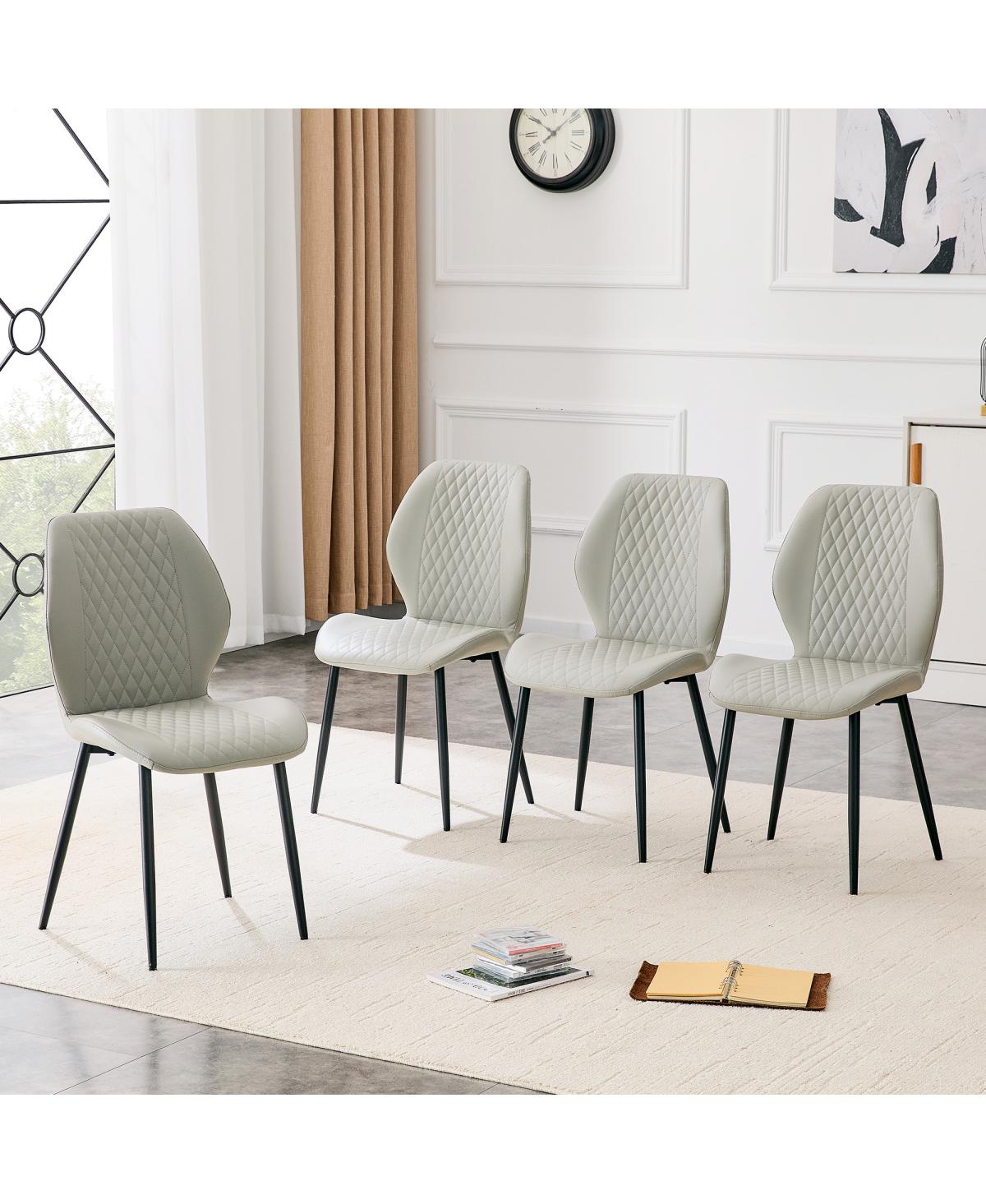 Click here for Streamdale Furniture Set of 4 Modern Diamond-Quilt... prices
