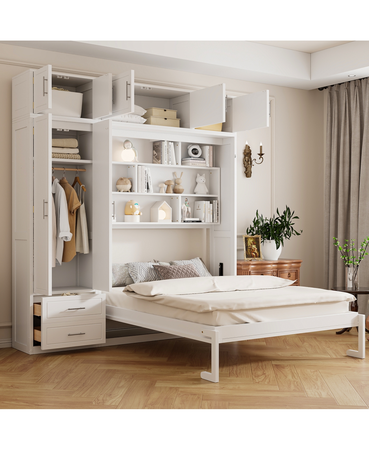 Click here for Streamdale Furniture Murphy Bed with Top Cabinet S... prices