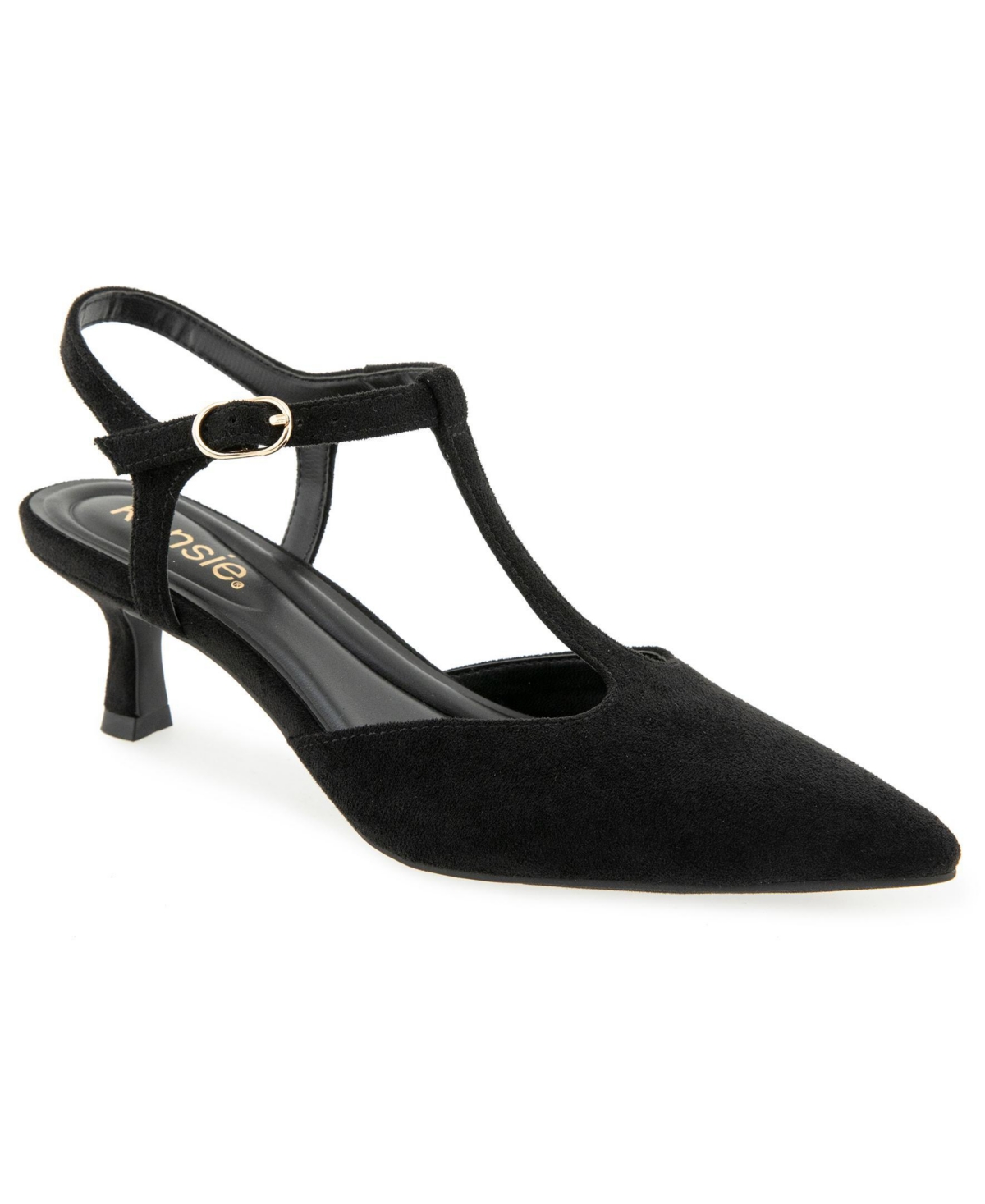 Click here for Kensie Womens Odessa Kitten Heel T-Strap Pump - Bl... prices