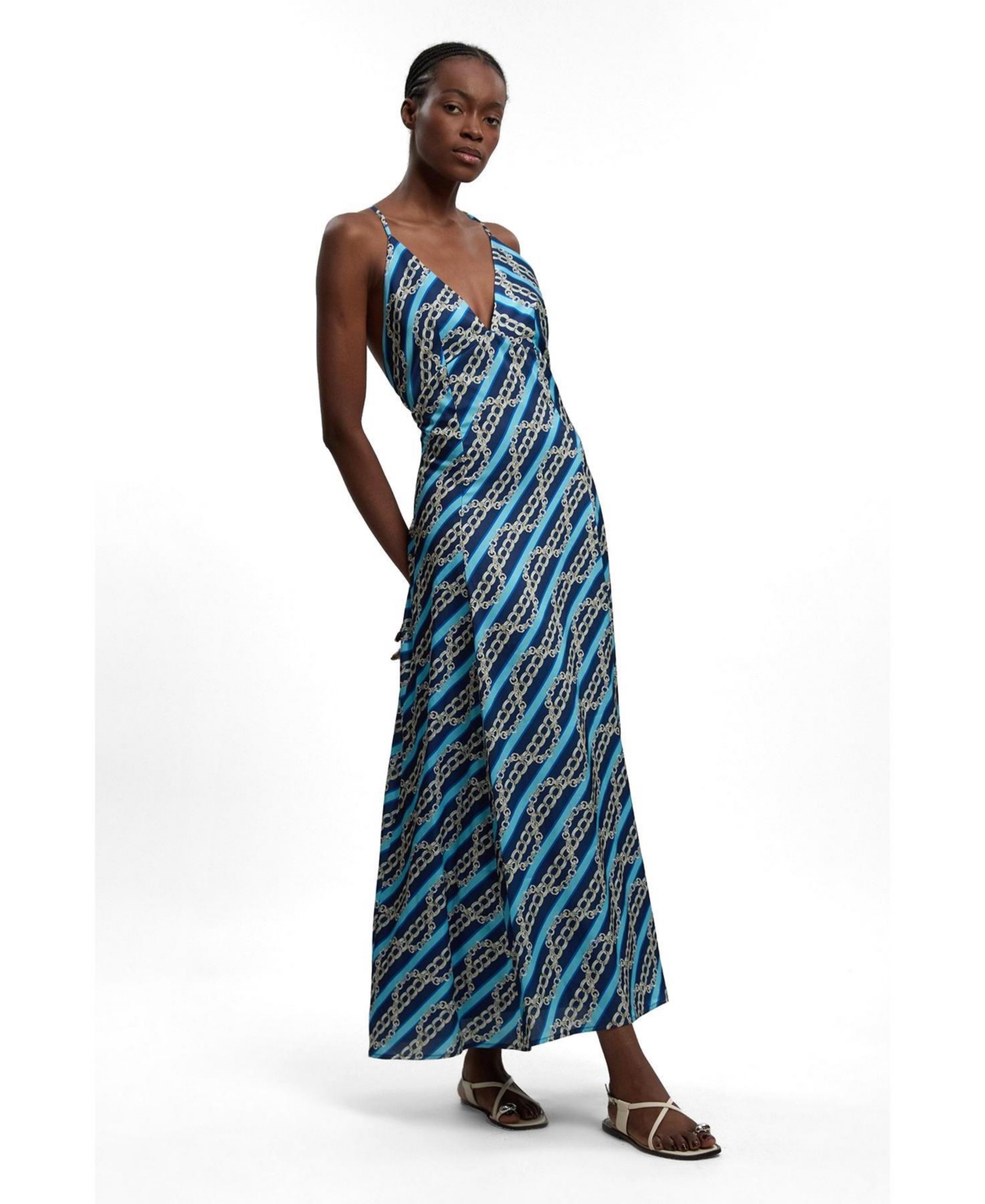 Click here for Karen Millen Womens Chain Print Maxi Dress - Multi prices