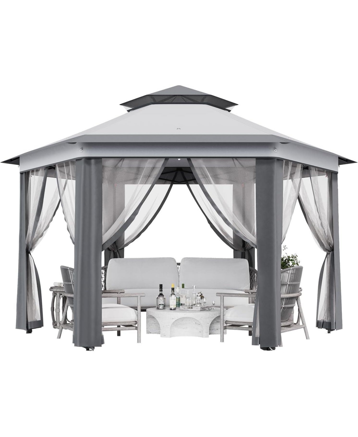 Click here for gaomon 13x13 Feet Gazebo Pop Up Hexagonal Outdoor... prices