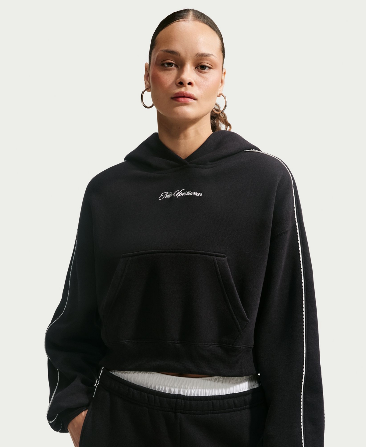 Click here for Nike Studio Fleece Womens Oversized Scallop-Trim H... prices
