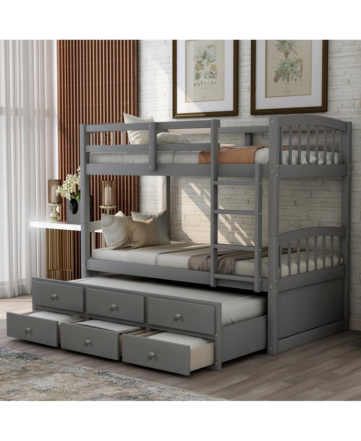 Click here for Streamdale Furniture Twin Bunk Bed with Trundle 3... prices