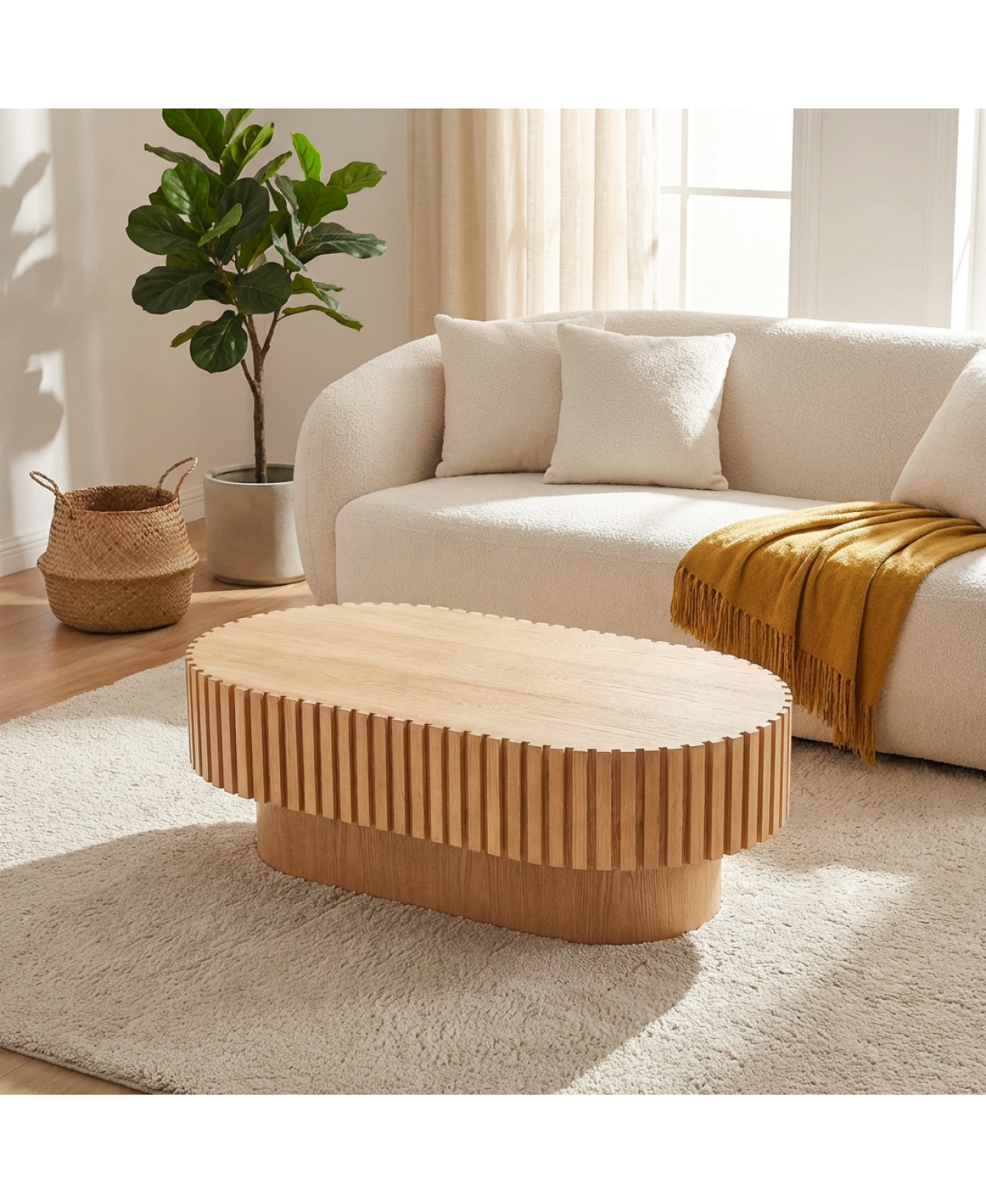 Click here for Streamdale Furniture Mid-Century Modern Fluted Ova... prices