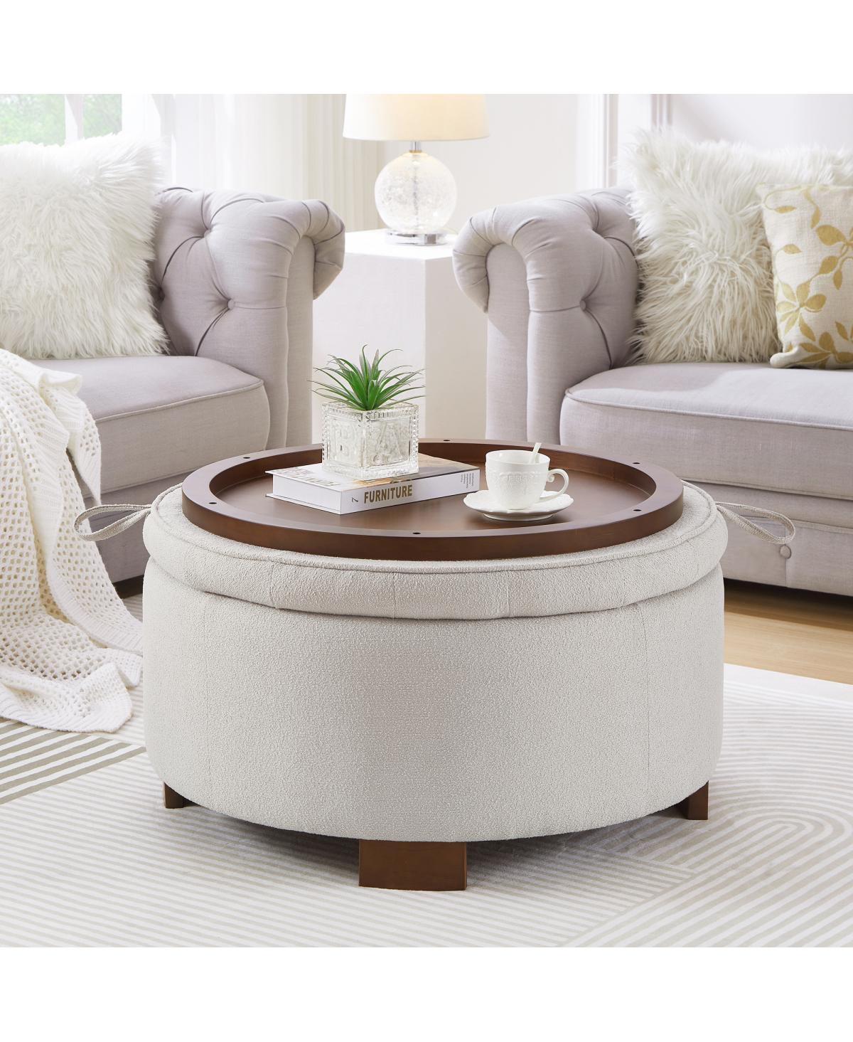 Click here for Streamdale Furniture Round Boucle Storage Ottoman... prices