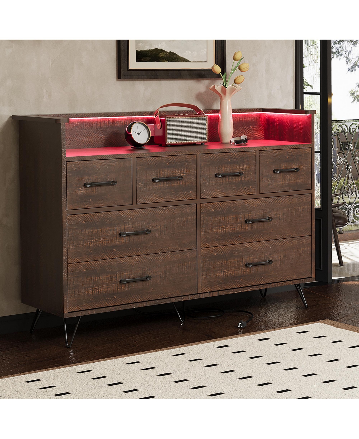 Click here for homfan 8 Drawer Dresser with Charging Station and... prices