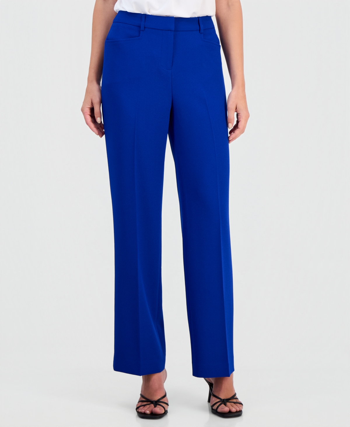 Click here for Tahari Asl Womens Mid Rise Flare Pants - Cobalt prices