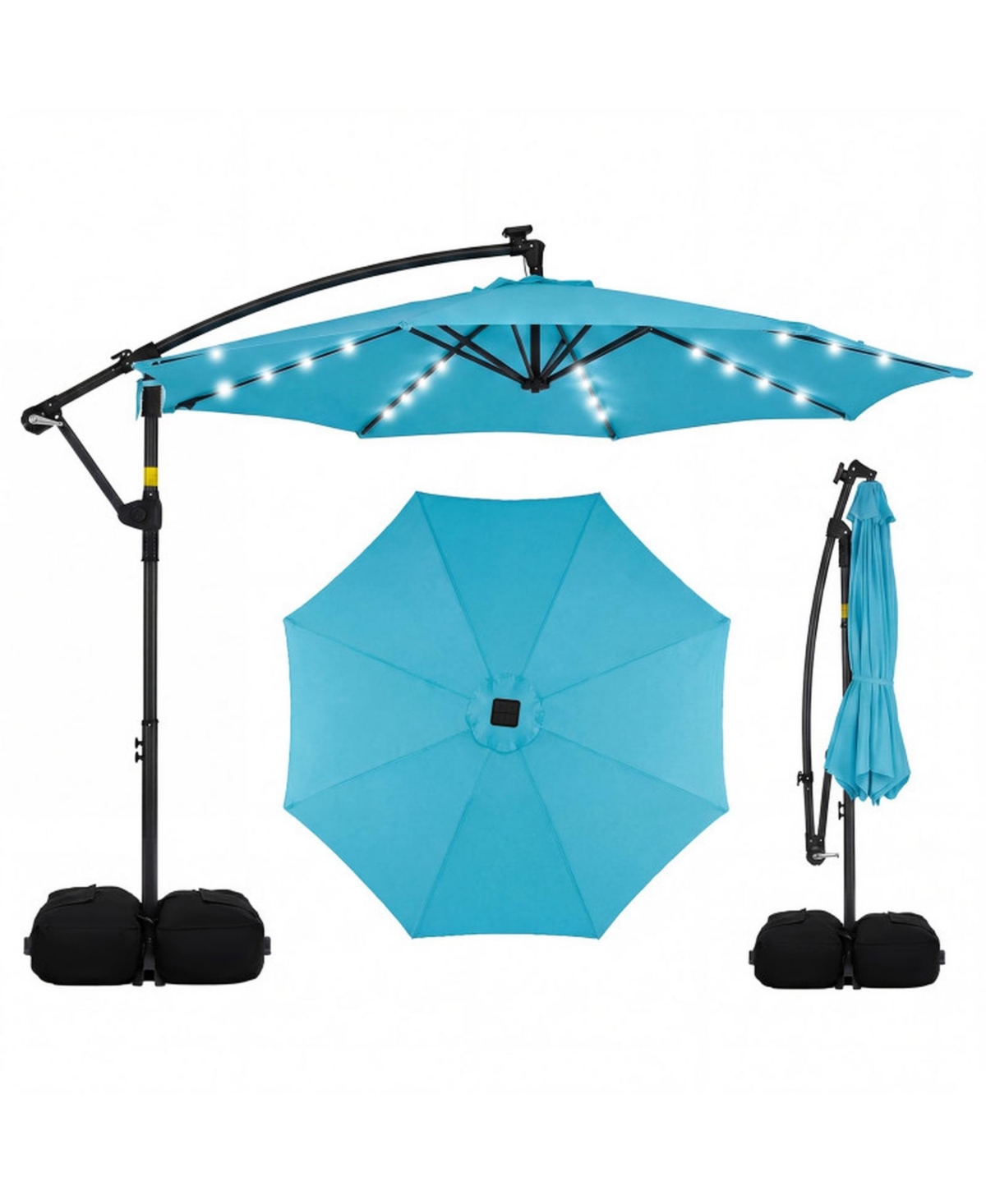 Click here for Sugift 10 Ft Solar Led Offset Cantilever Patio Han... prices