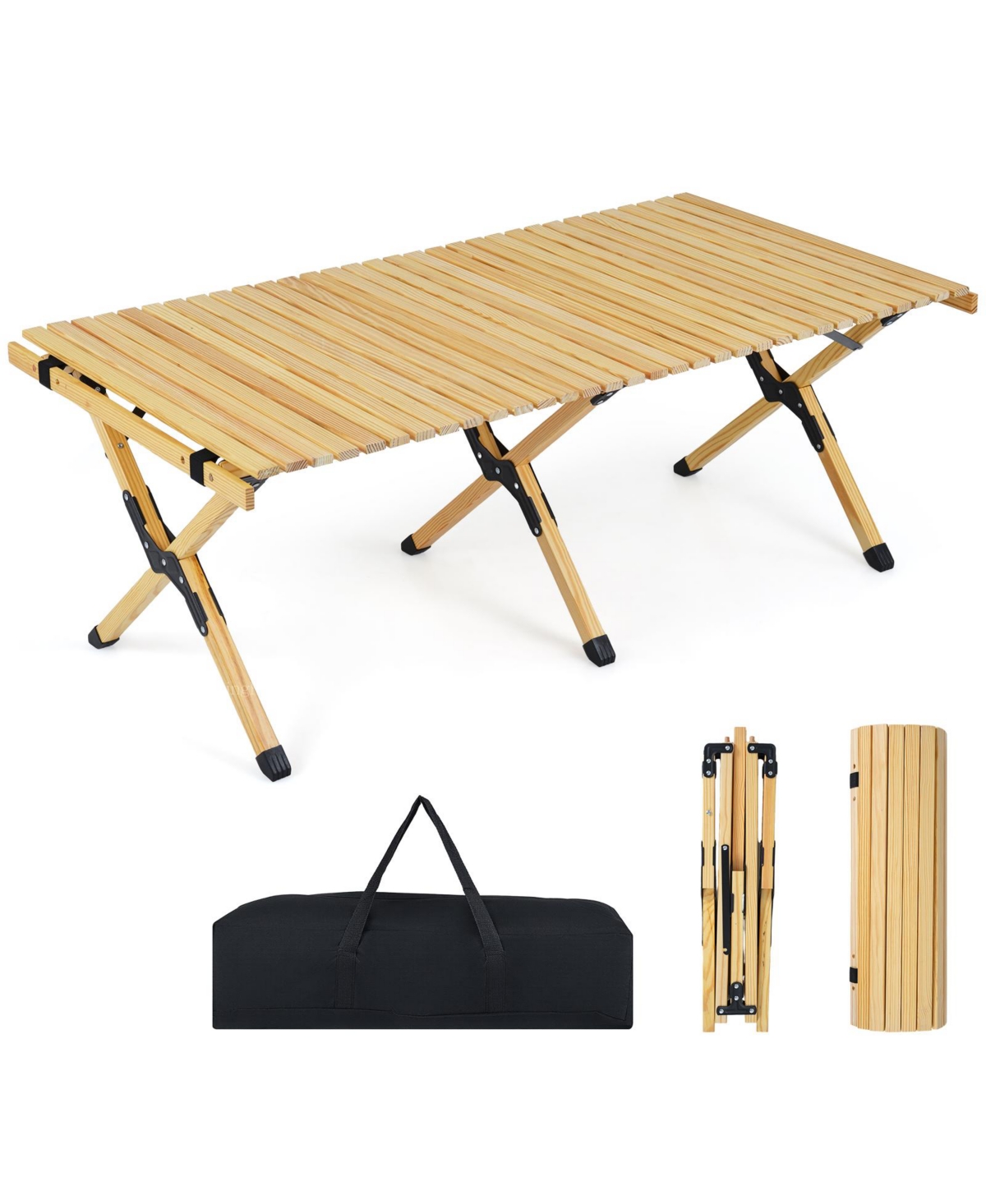 Click here for Costway Folding Camping Table  Portable Roll-Up Pi... prices