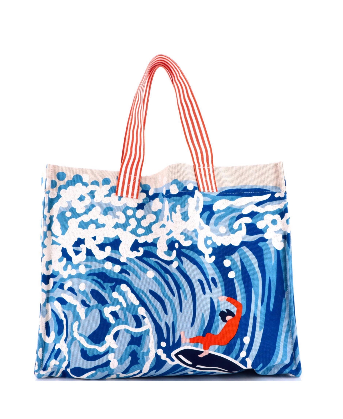 Click here for Pre-Owned HERMES 3 Surfs Beach Bag Printed Toile -... prices