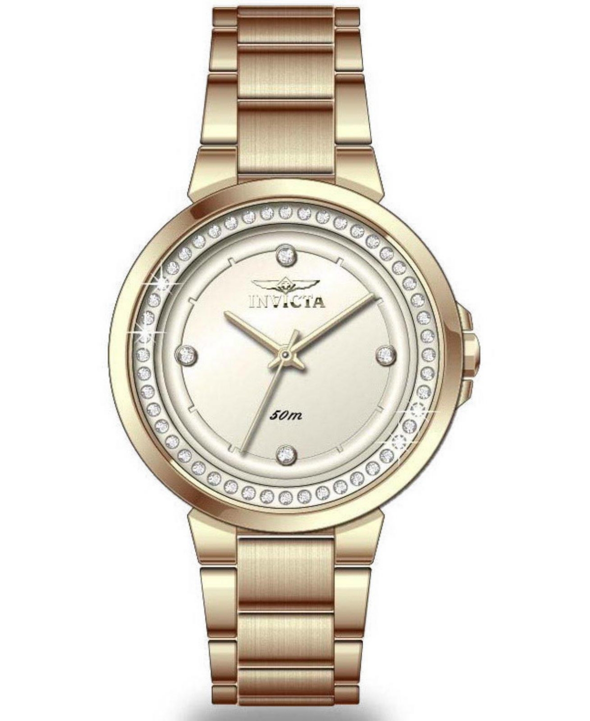 Click here for Invicta Womens Angel Quartz Dial Watch - Gold prices