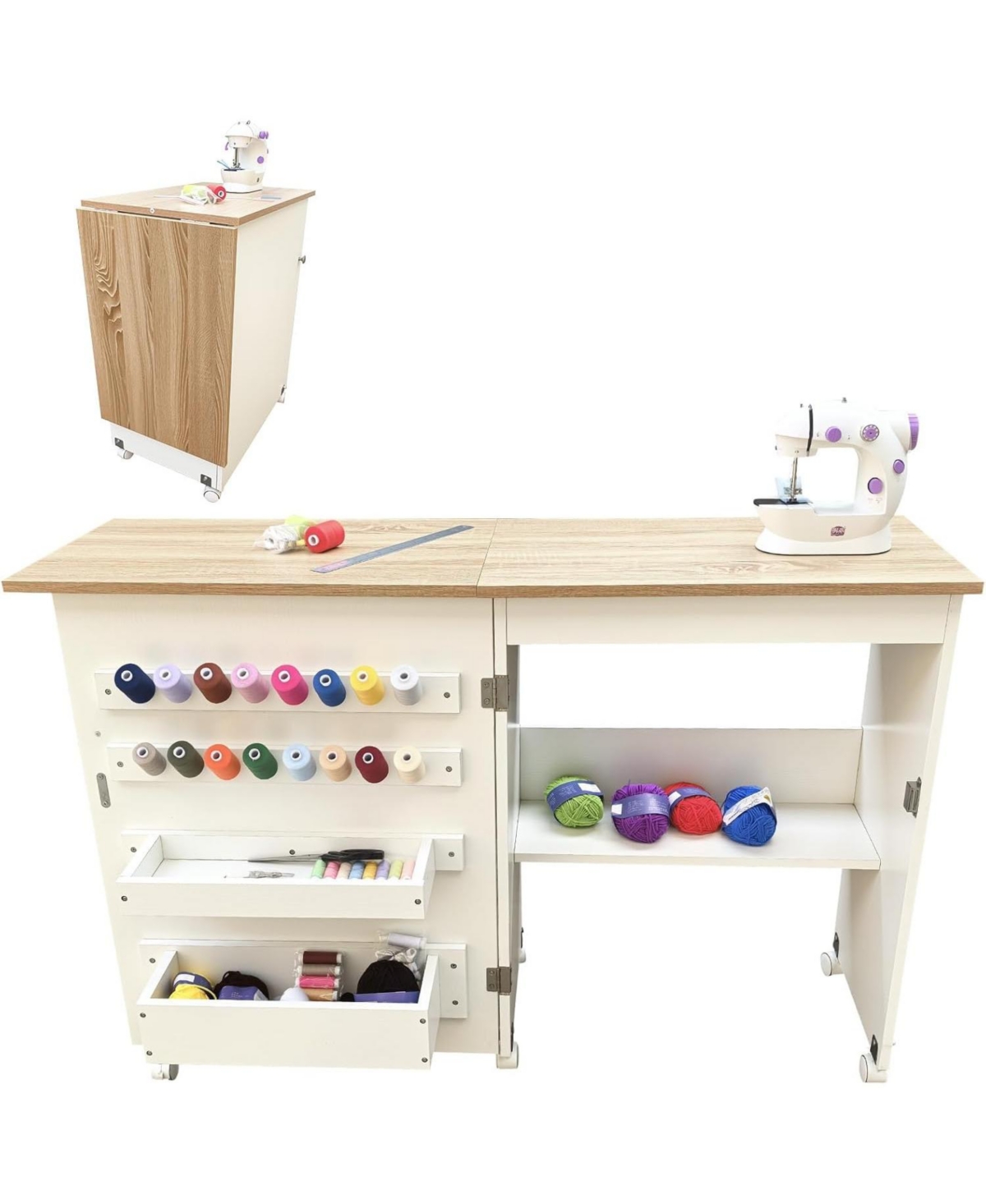 Click here for gaomon Folding & Sewing Machine Table with Wheels... prices