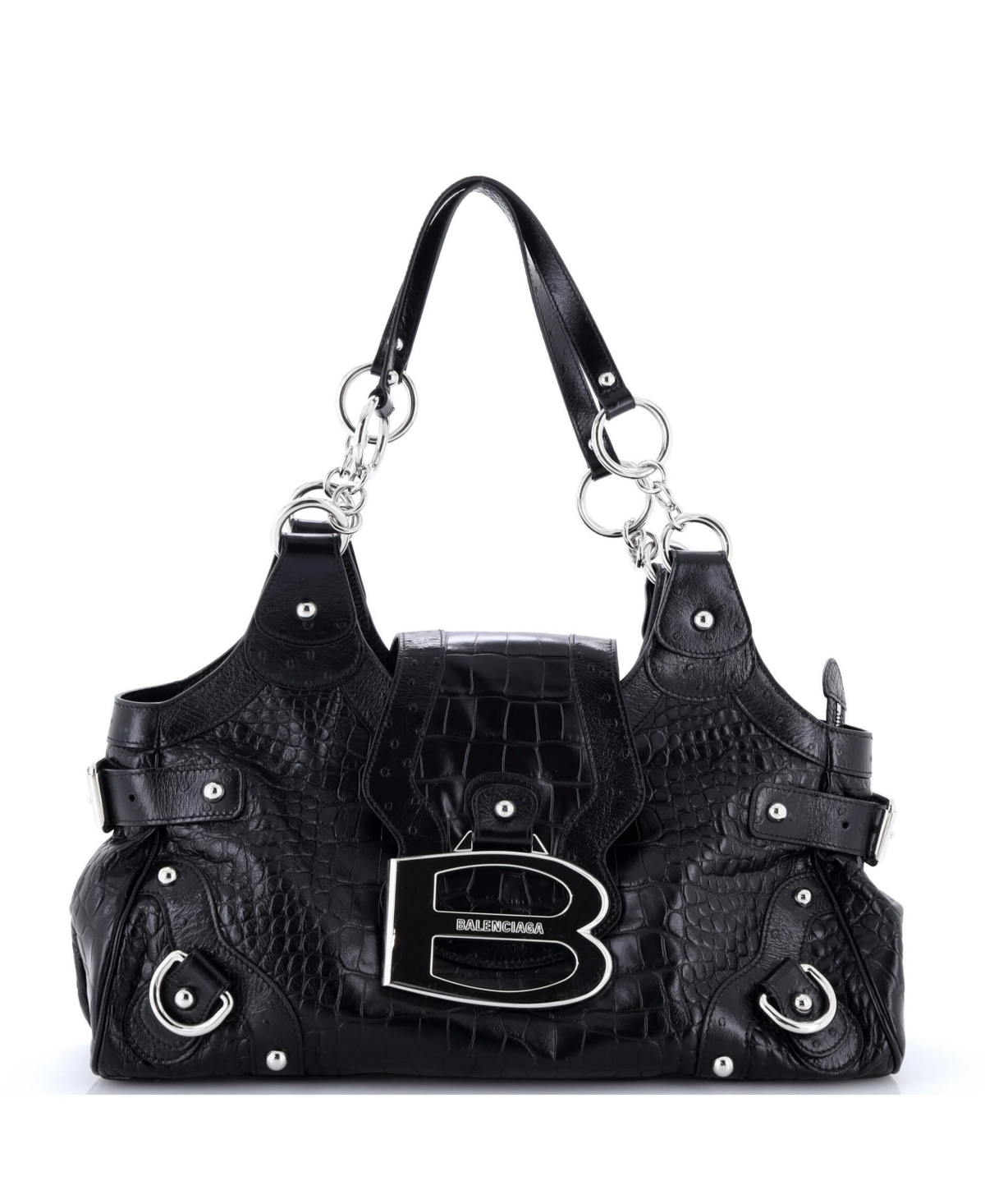 Click here for Pre-Owned Balenciaga Medium Essex Shoulder Bag Emb... prices