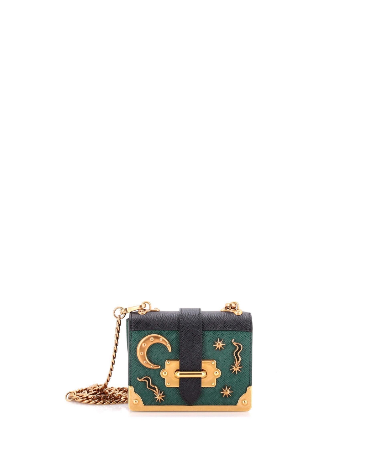 Click here for Pre-Owned Prada Micro Cahier Crossbody Bag Embelli... prices