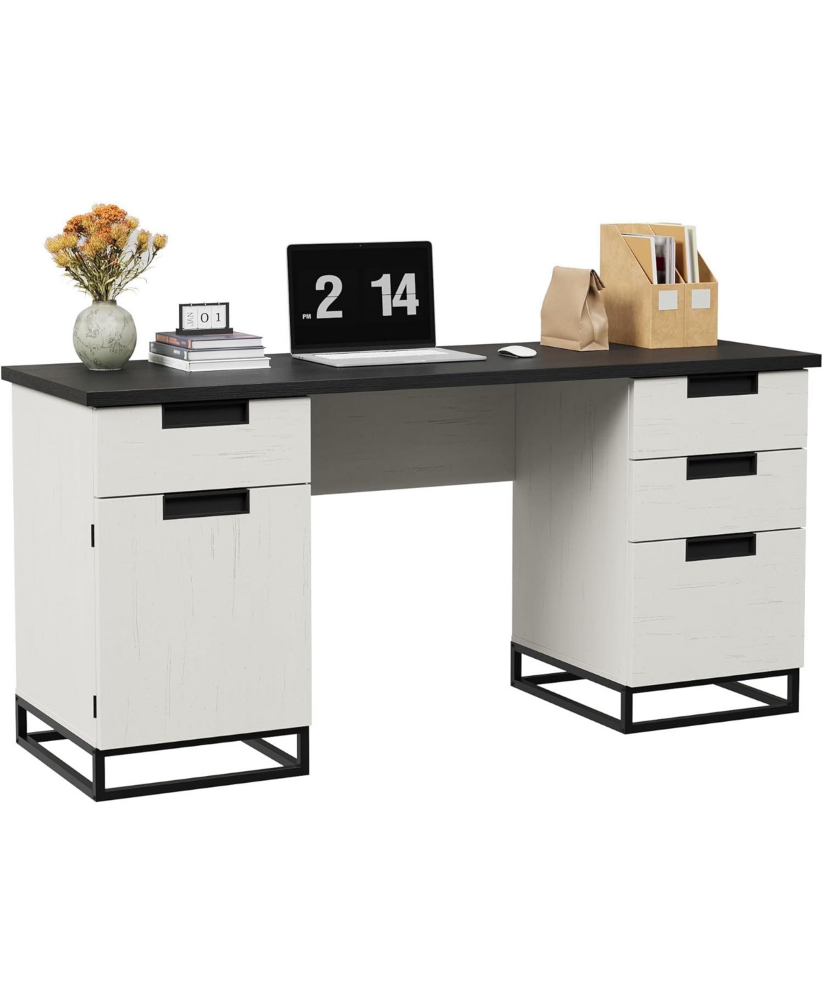 Click here for gaomon Farmhouse Executive Desk  59 Computer Desk... prices