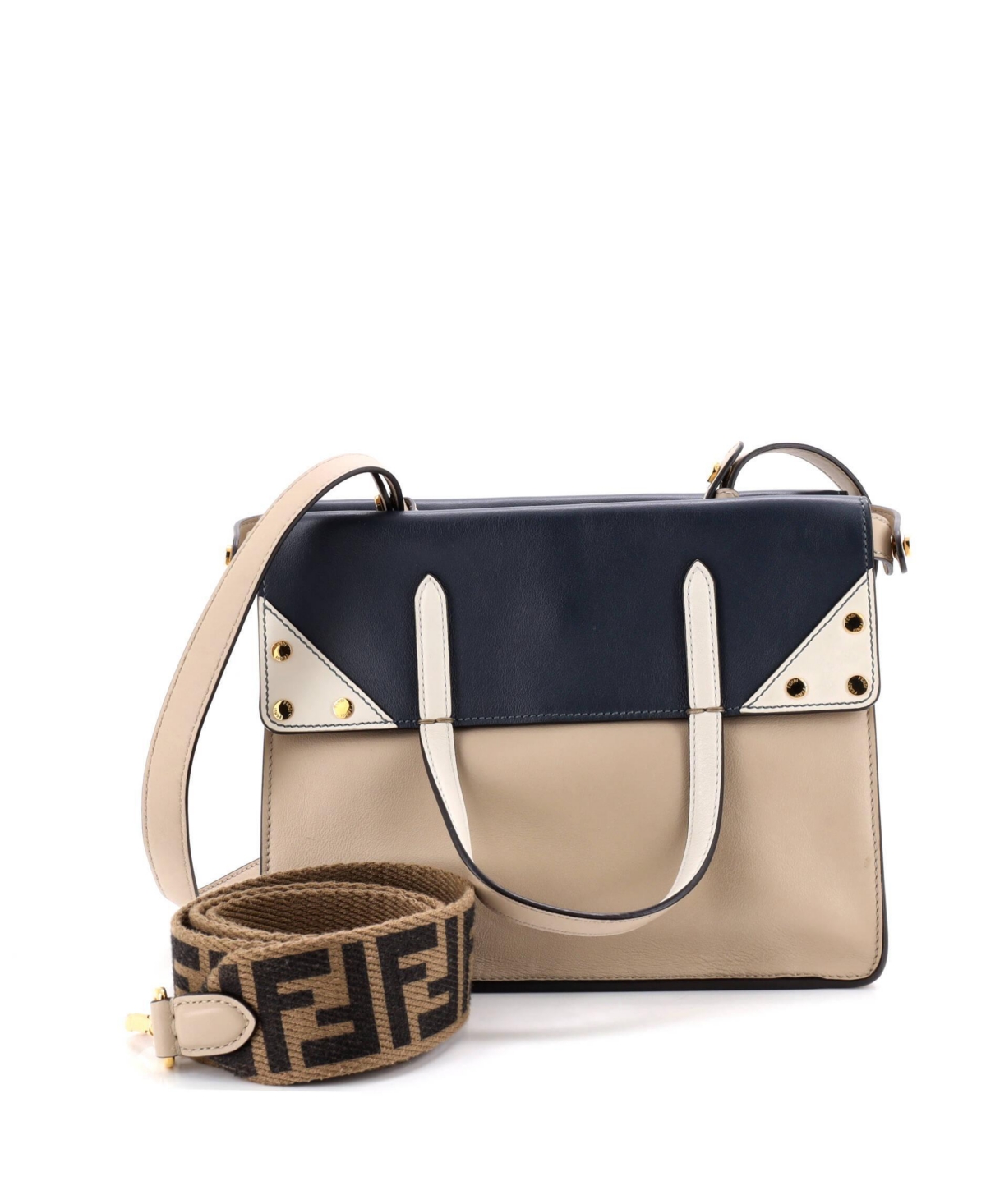 Click here for Pre-Owned Fendi Small Flip Tote Leather - Black prices