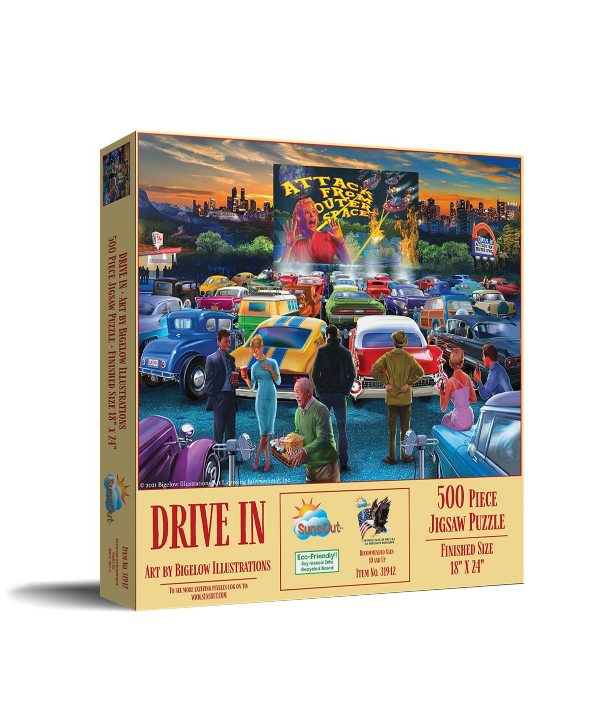 Click here for SunsOut Drive In 500 piece Jigsaw Puzzle for Adult... prices