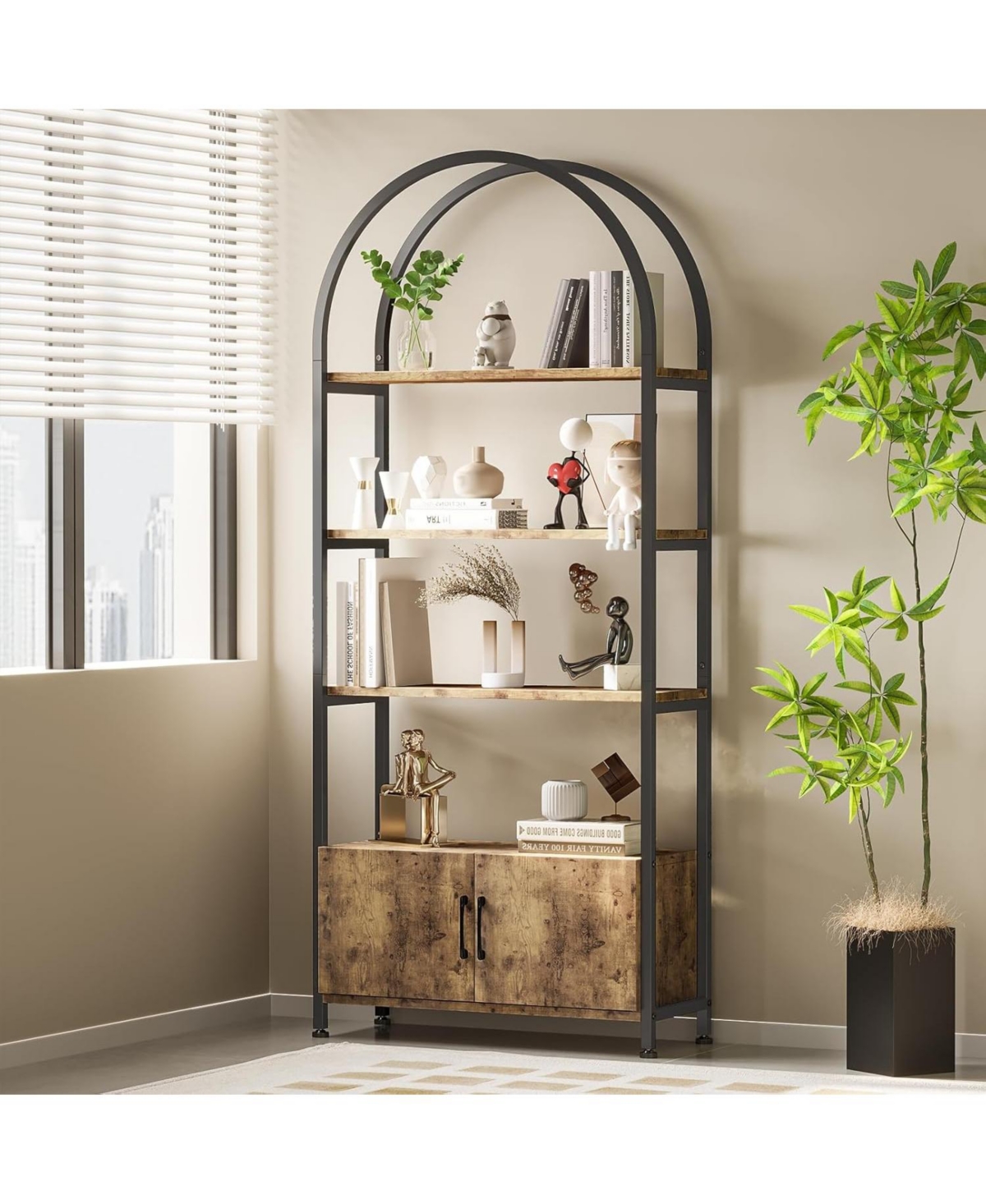 Click here for gaomon Arched Bookshelf  4-Tier Bookshelf and Book... prices