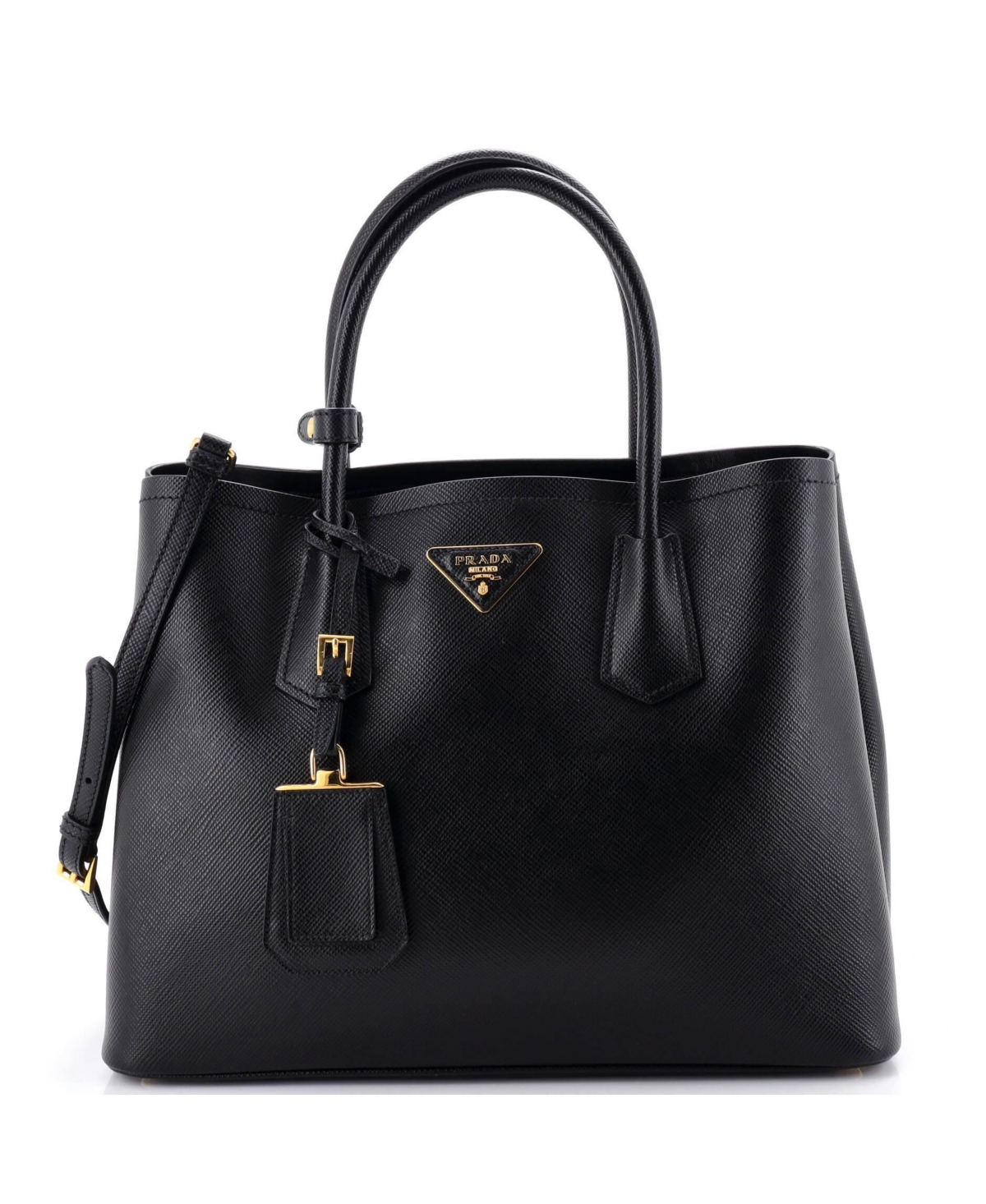 Click here for Pre-Owned Prada Medium Cuir Double Tote Saffiano L... prices