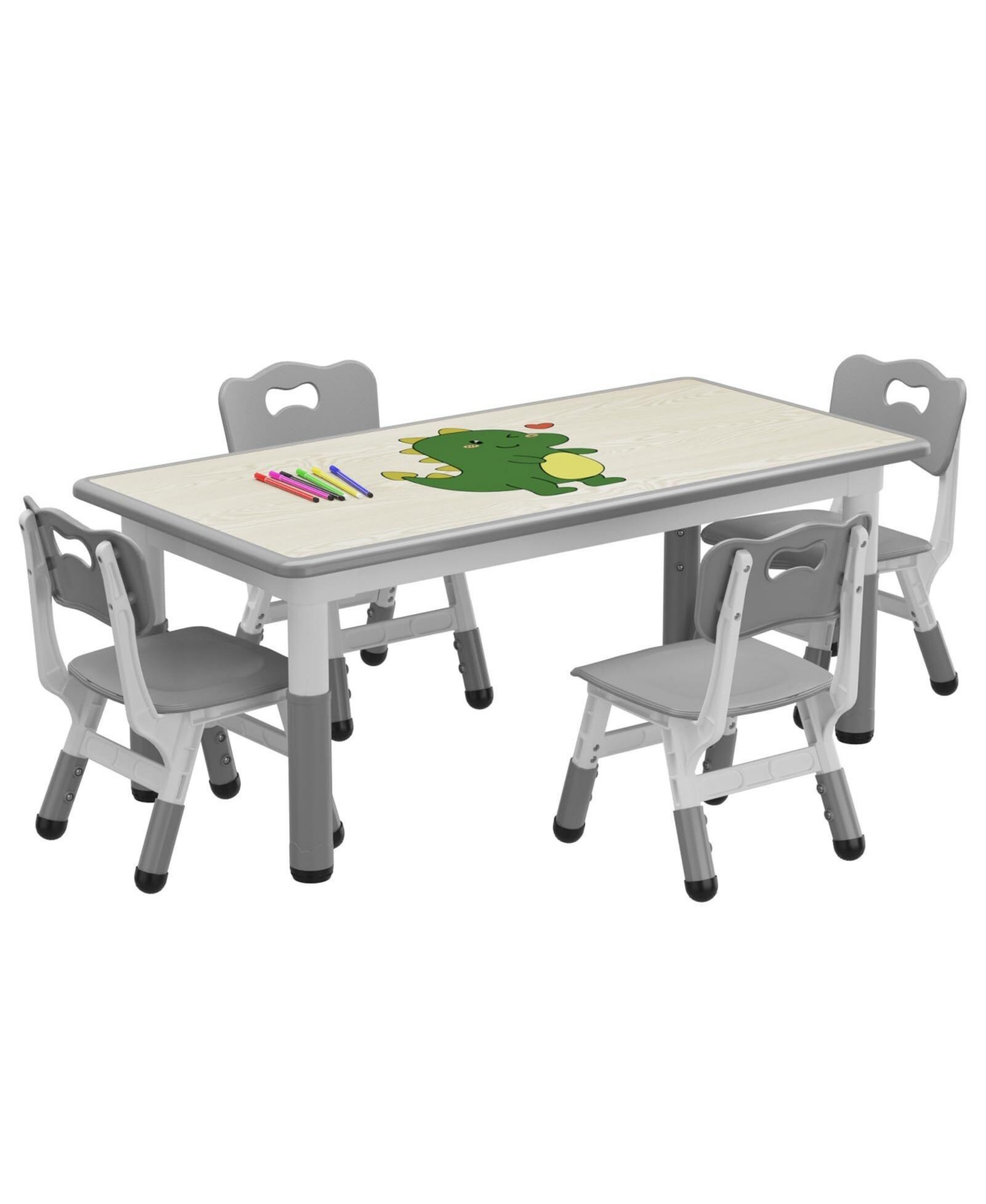 Click here for gaomon Height Adjustable Kids Table and 4 Chairs S... prices