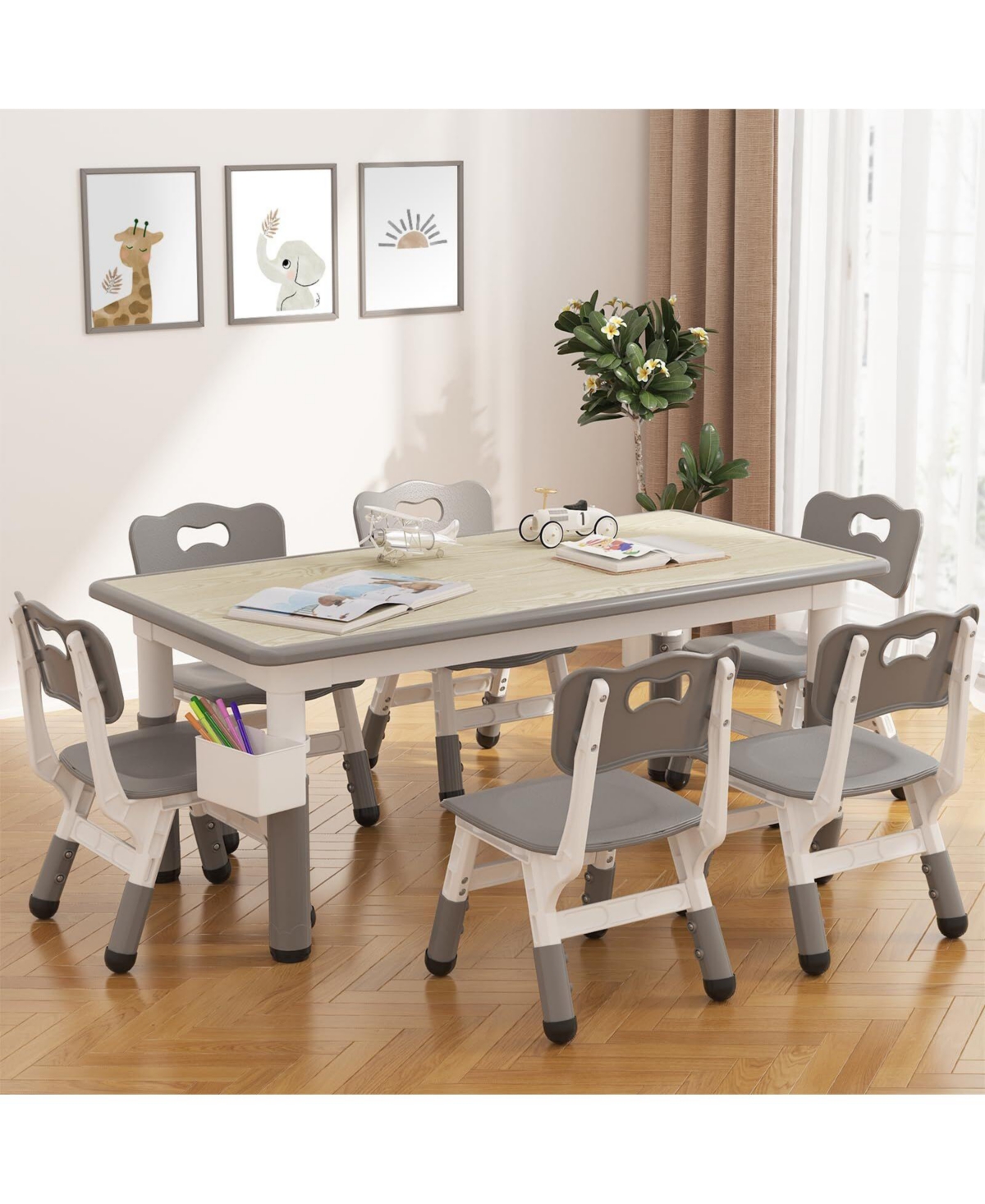 Click here for gaomon Kids Table and 4 Chairs Set  Height Adjusta... prices